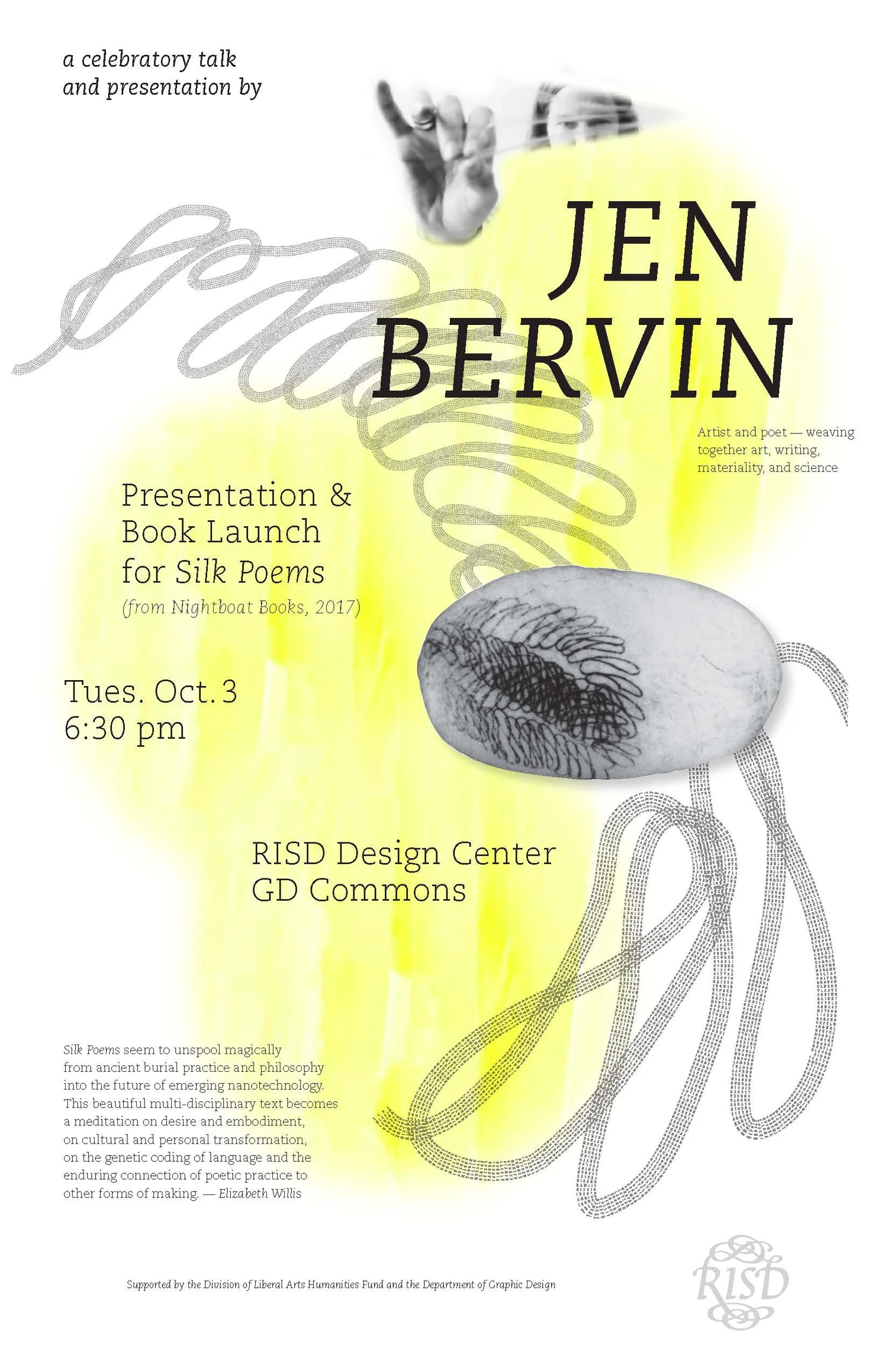 Tonight! Jen Bervin's Silk Poems — Center for Arts & Language