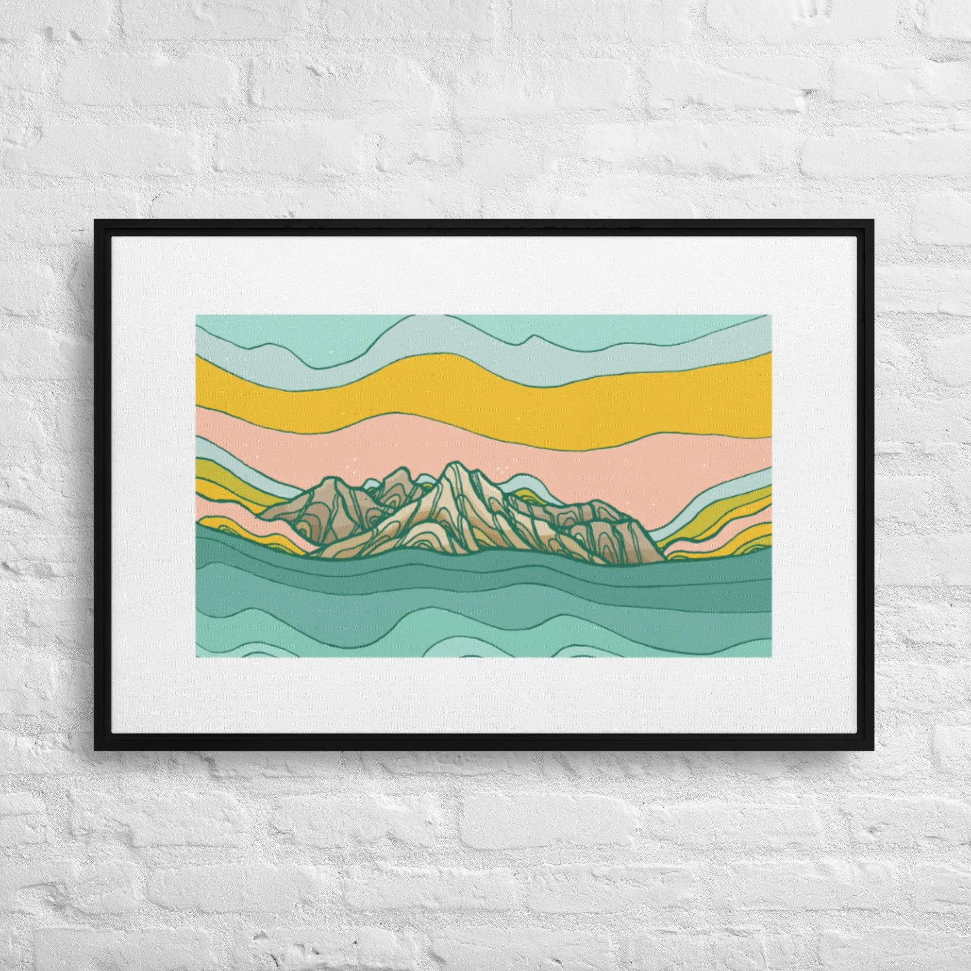 Rythm Mountains Framed Canvas — Brooklyn Bell