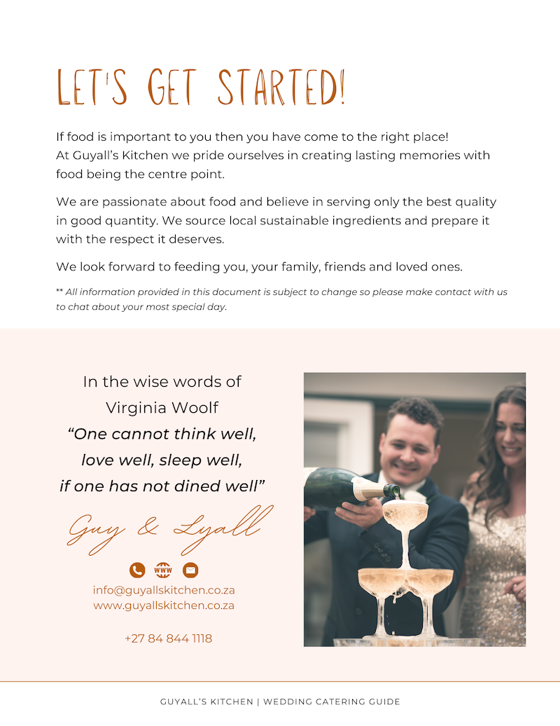 Wedding Catering Guide — Guyall's Kitchen