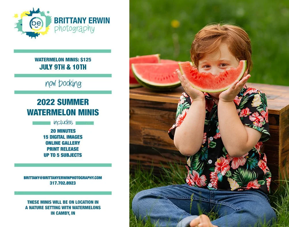 Summer mini sessions! | Camby watermelon minis — Brittany Erwin Photography
