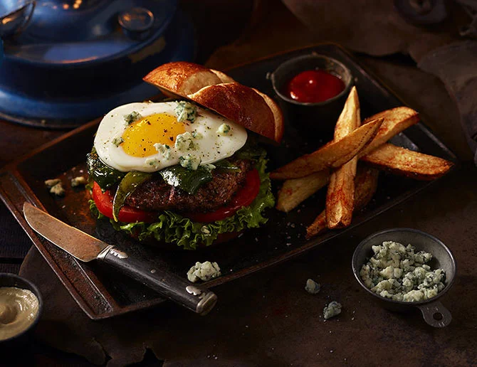 Poblano Burger with a Dinner Egg — Braswell Family Farms
