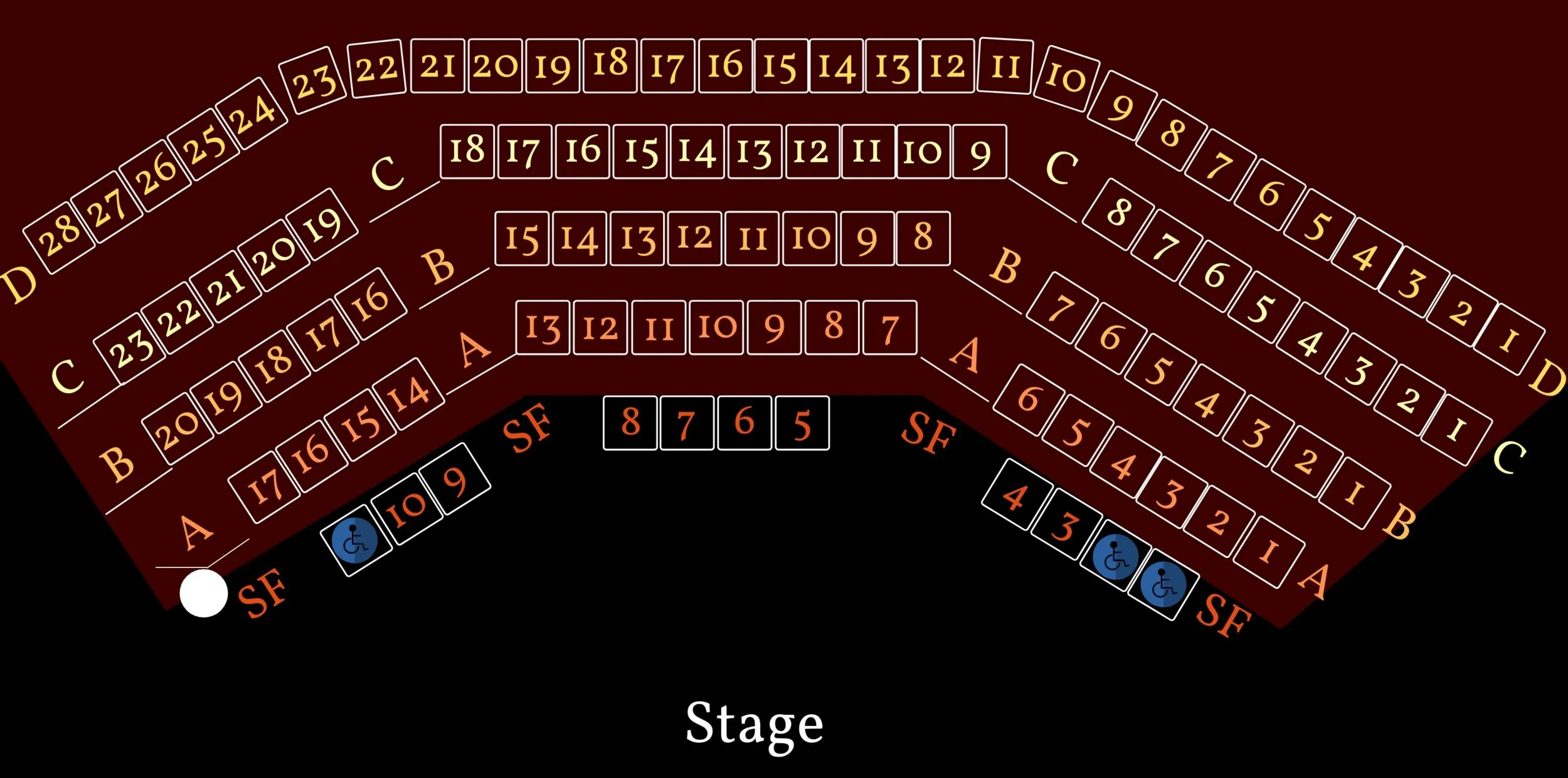 Seating Map — Birmingham Festival Theatre