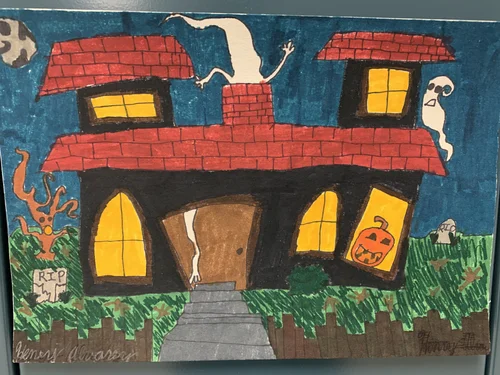 Haunted House Art Project for Kids — Amy Ward Creates