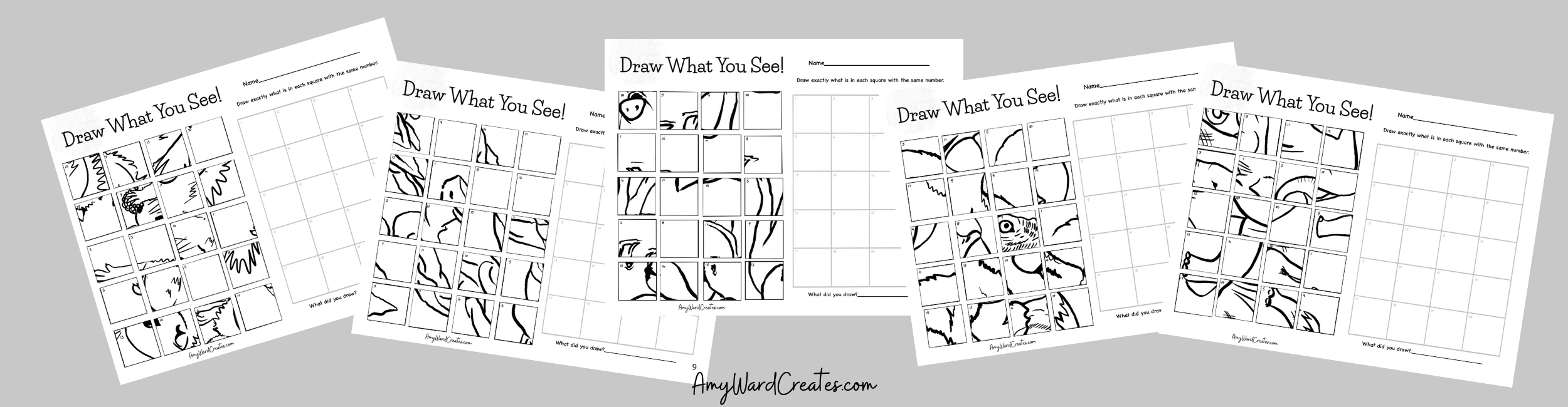 Mystery Grid Art Worksheets