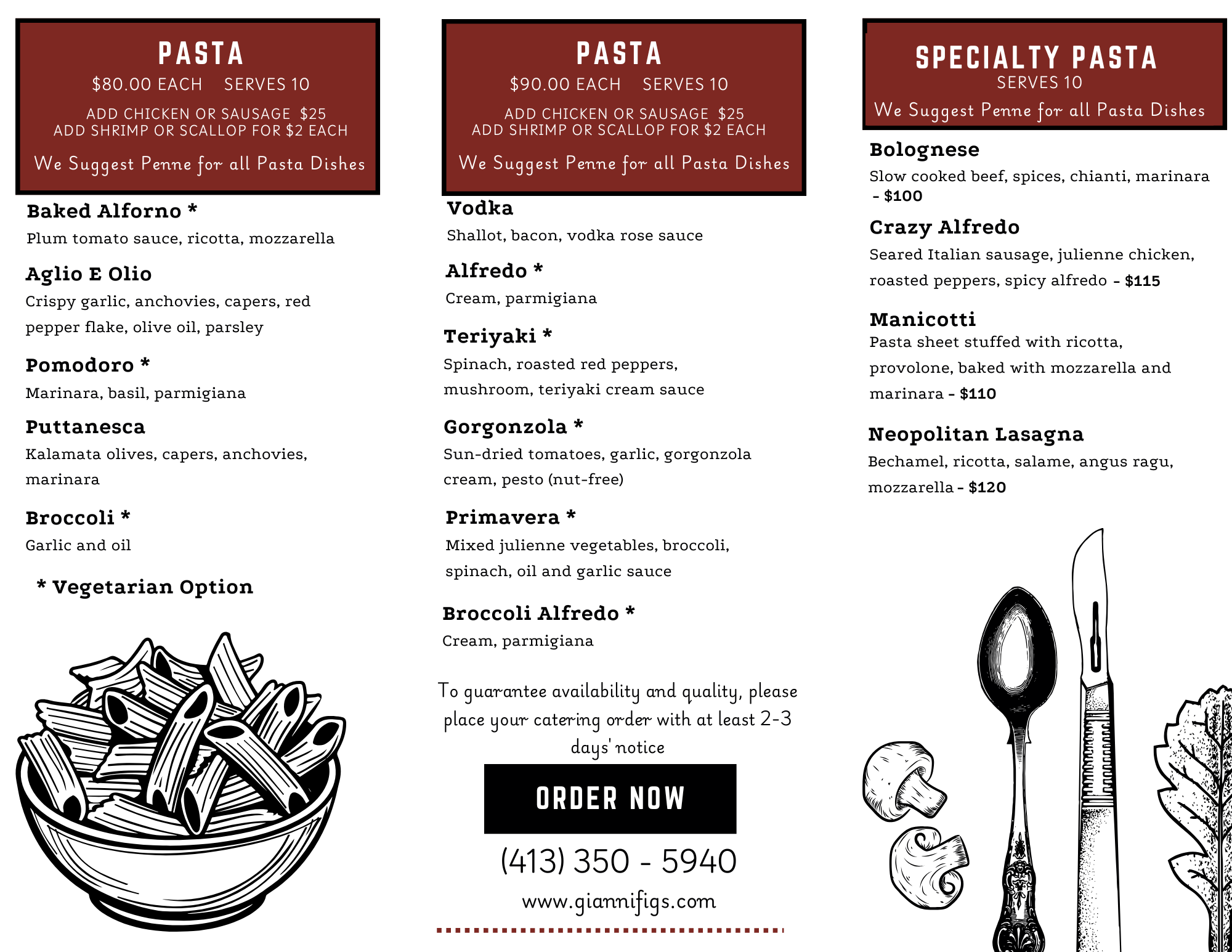 Italian Catering Menu Ideas