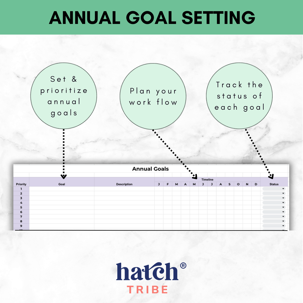 Vision to Goals Workbook - Vision and Goal Setting Template — Hatch Tribe