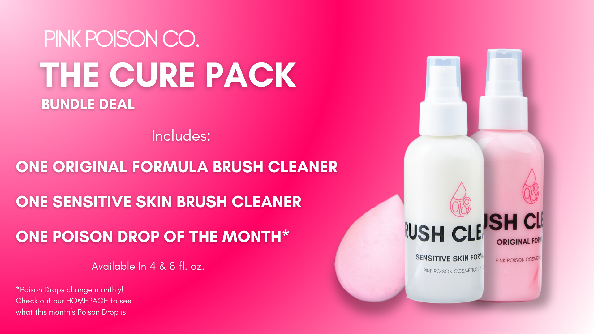 Pink Poison Co.- TikTok's #1 Selling Makeup Sponge & Brush Clean