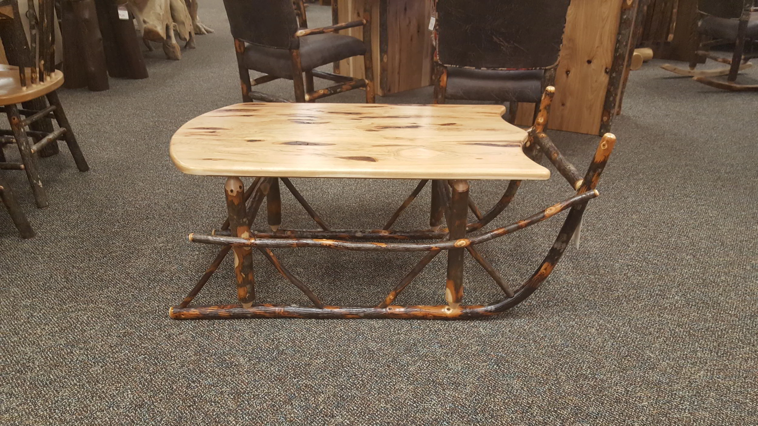 Hickory Sleigh Coffee Table — EZ Mountain Rustic Furniture
