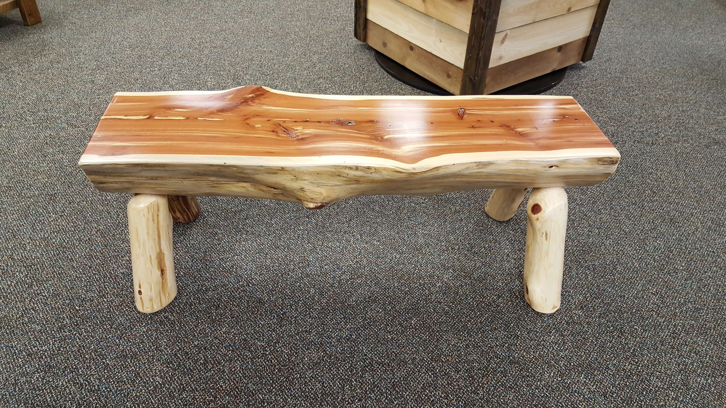 Red Cedar Half Log Bench — EZ Mountain Rustic Furniture