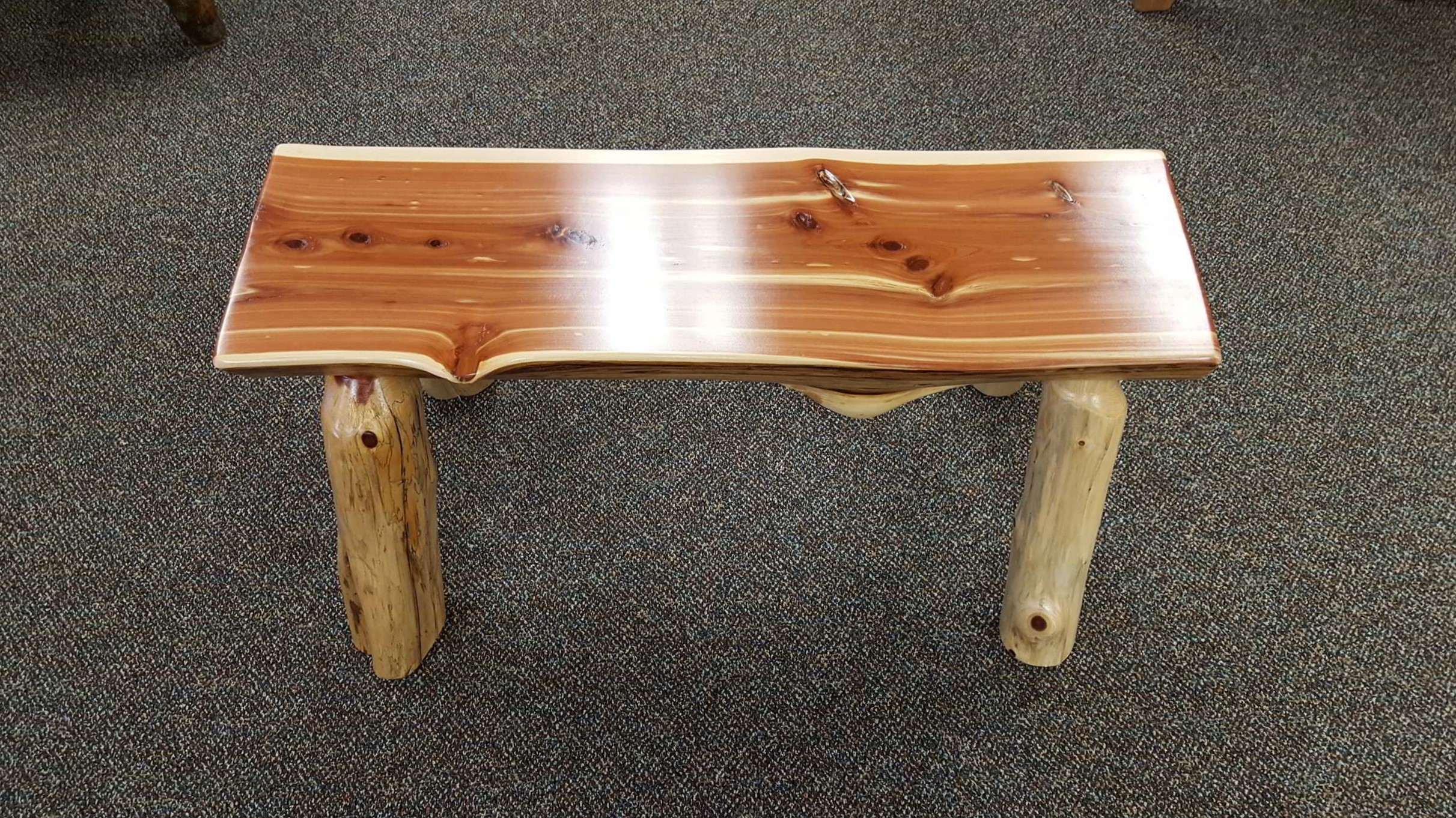 Red Cedar Half Log Bench — EZ Mountain Rustic Furniture