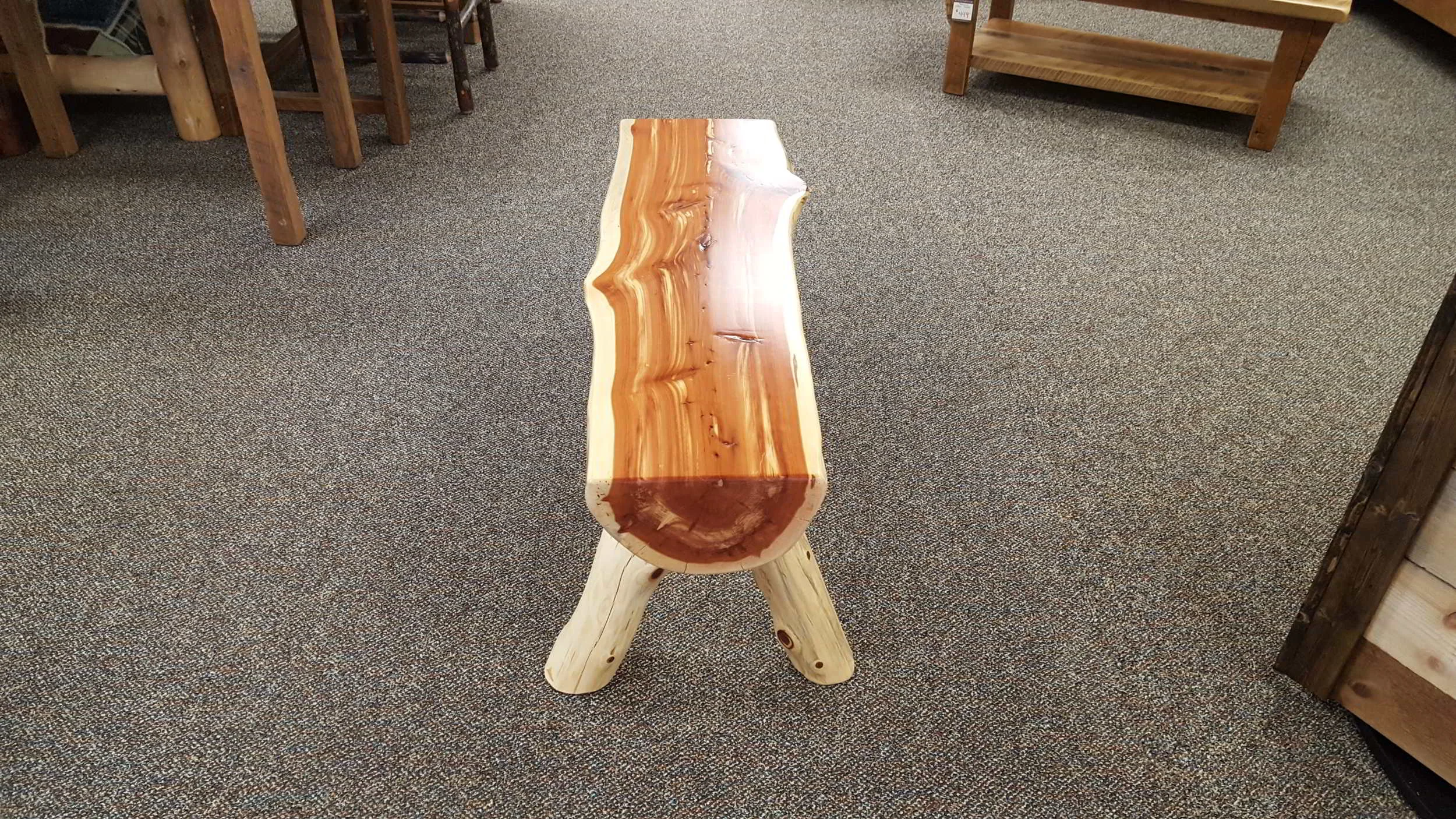 Red Cedar Half Log Bench — EZ Mountain Rustic Furniture
