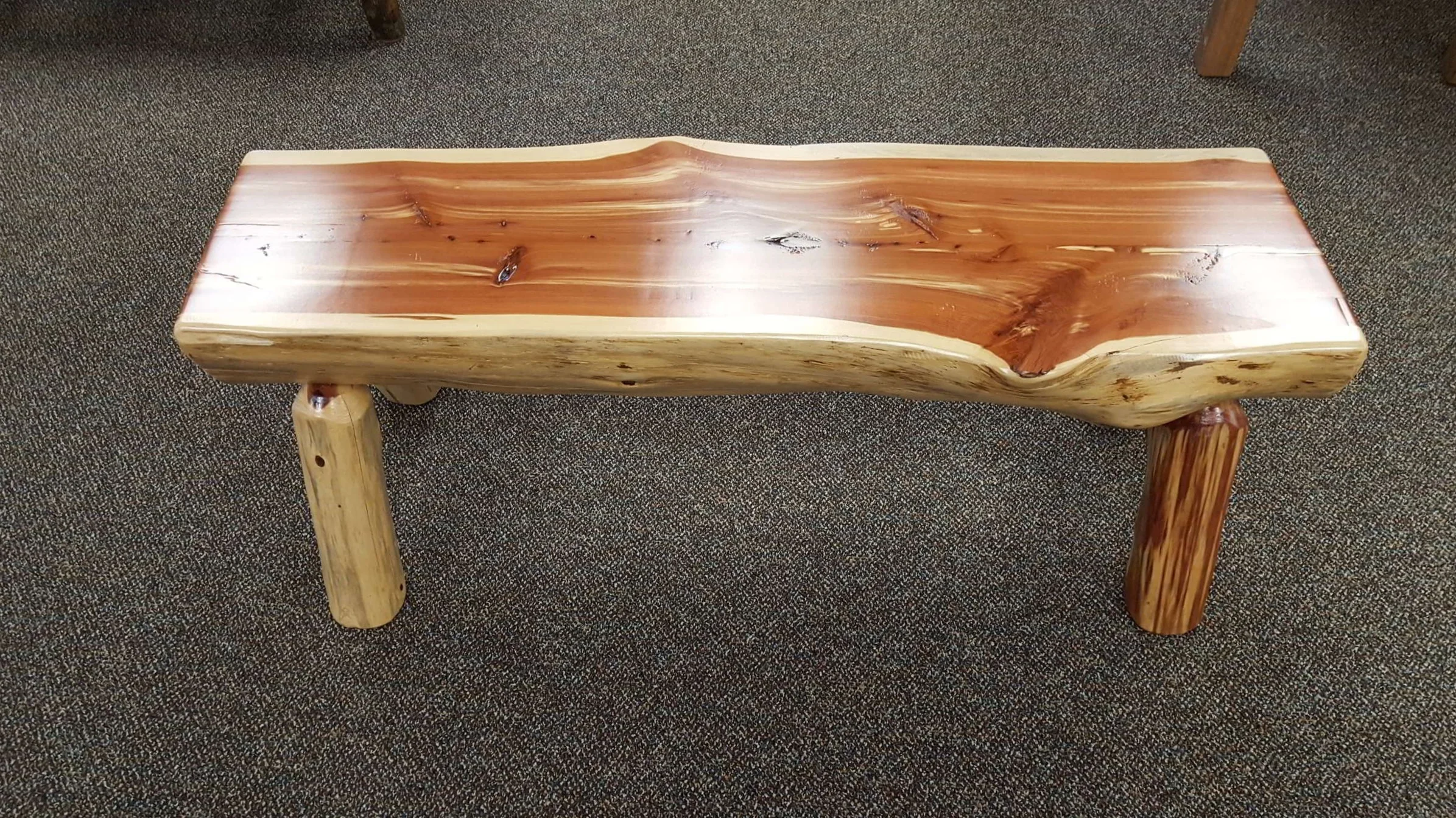 Red Cedar Half Log Bench — EZ Mountain Rustic Furniture