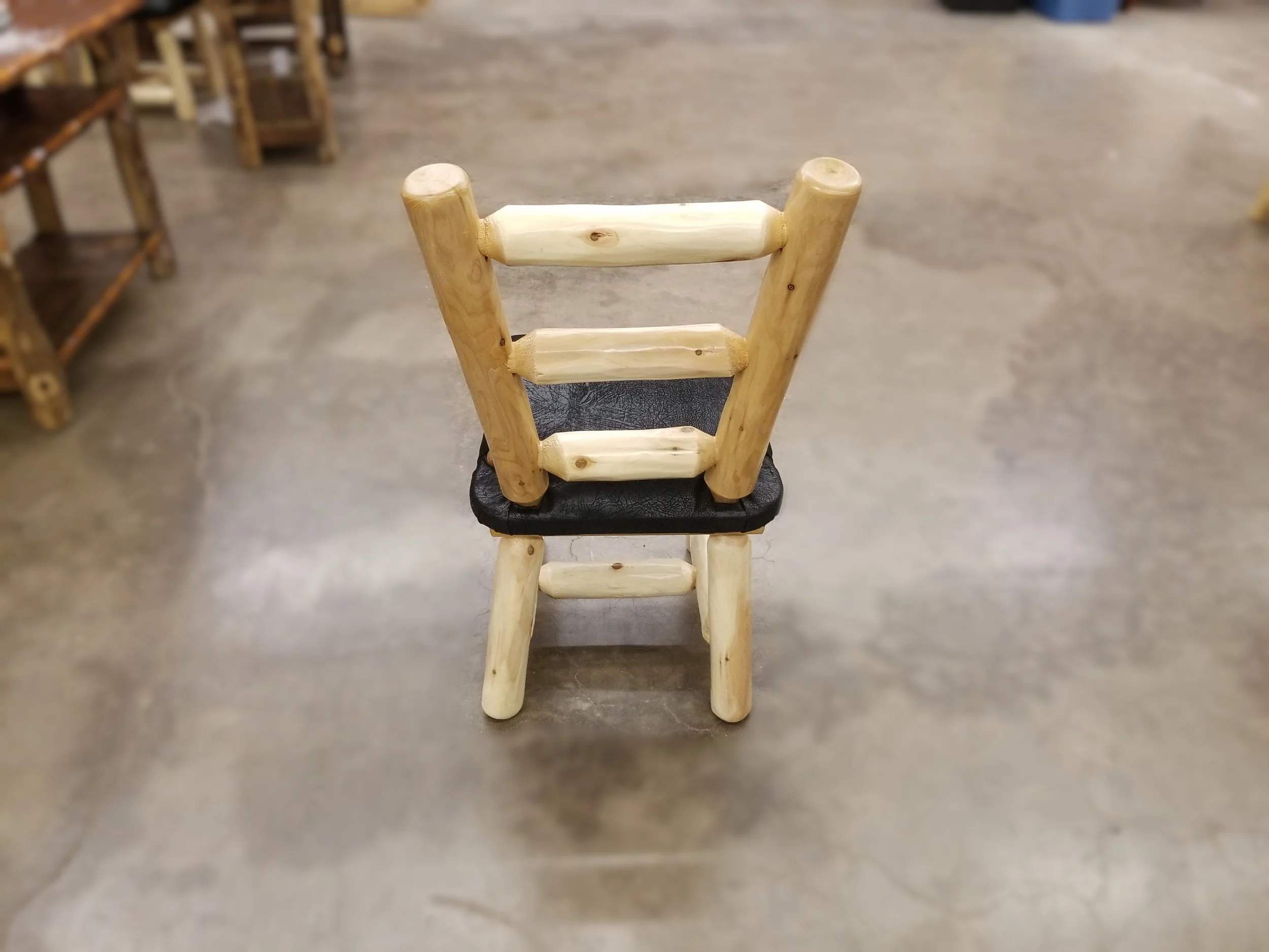 White Cedar Ladder Back & Padded Seat Dining Chair — EZ Mountain Rustic ...
