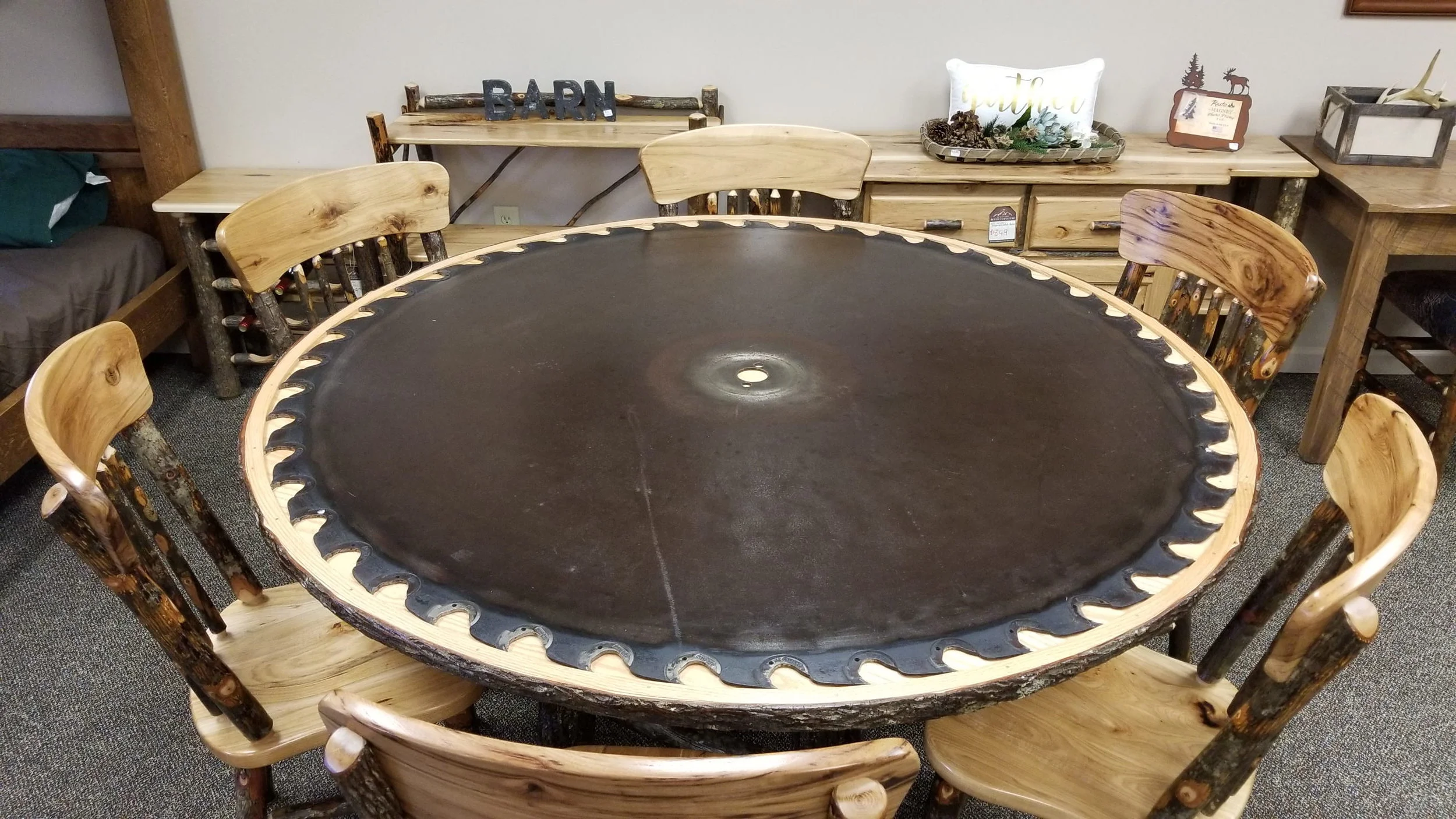 Hickory Saw Blade Table — EZ Mountain Rustic Furniture