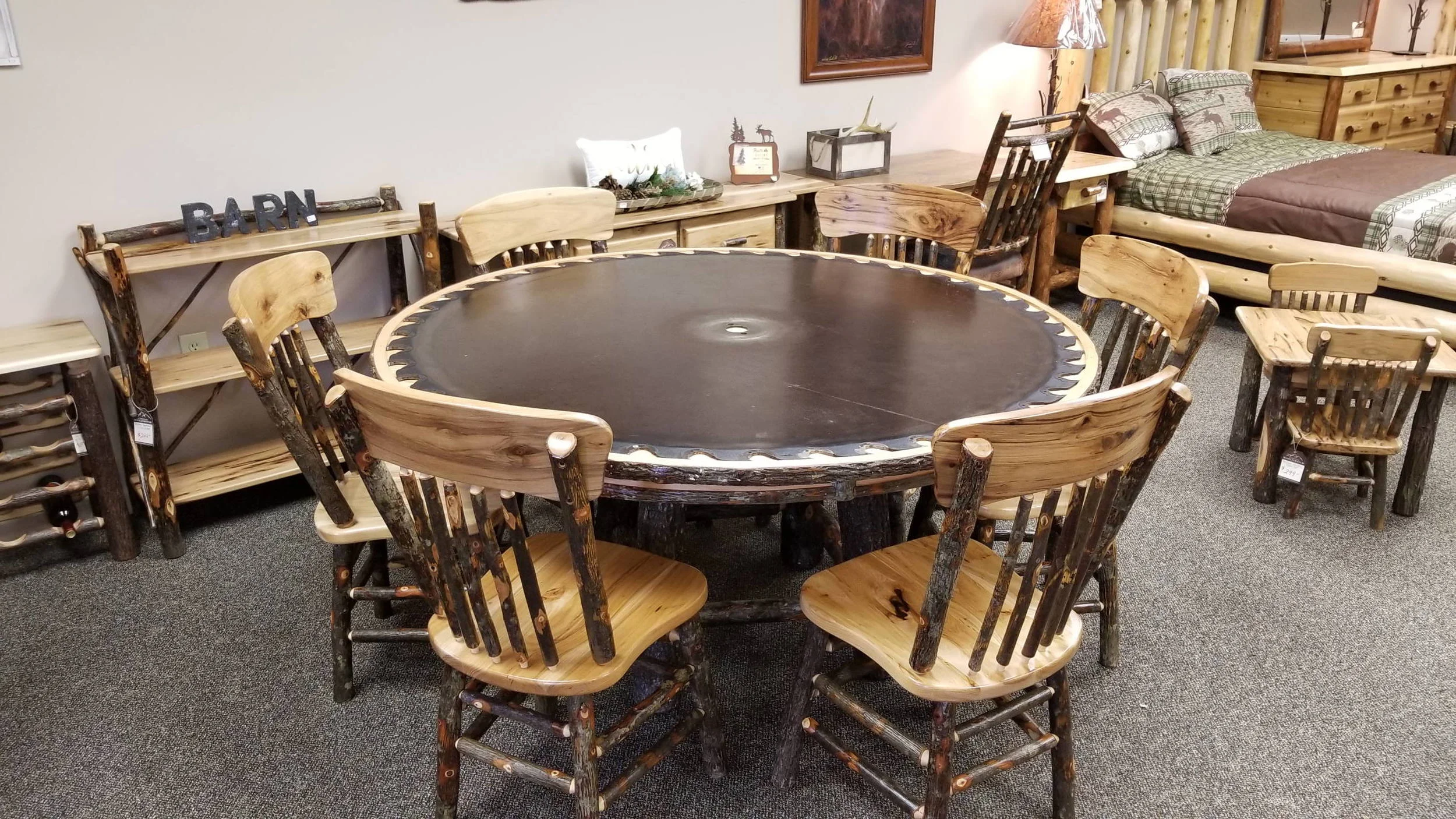 Rustic Hickory Log Dining Table — EZ Mountain Rustic Furniture