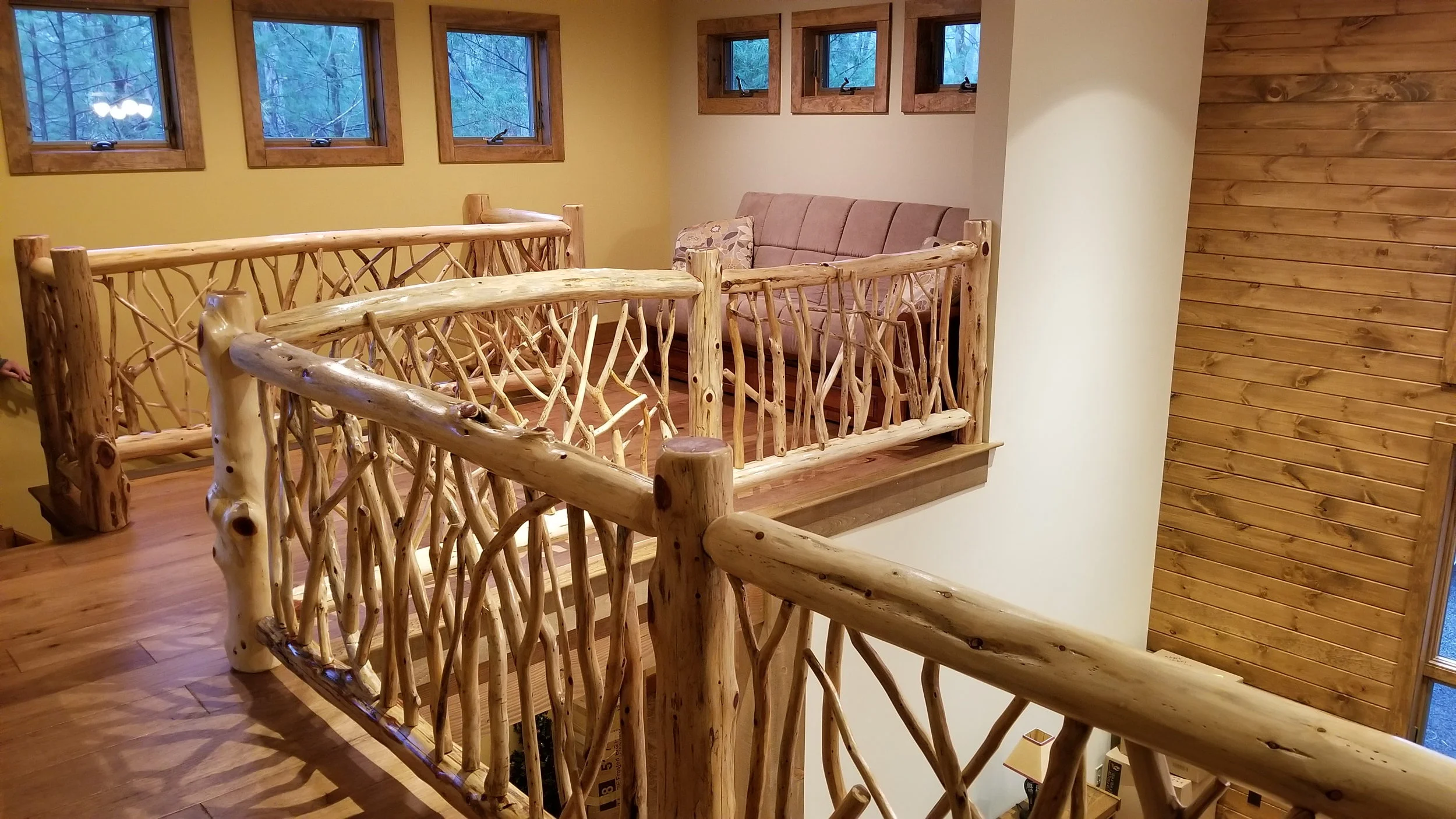 Red Cedar Twig Log Railing — EZ Mountain Rustic Furniture