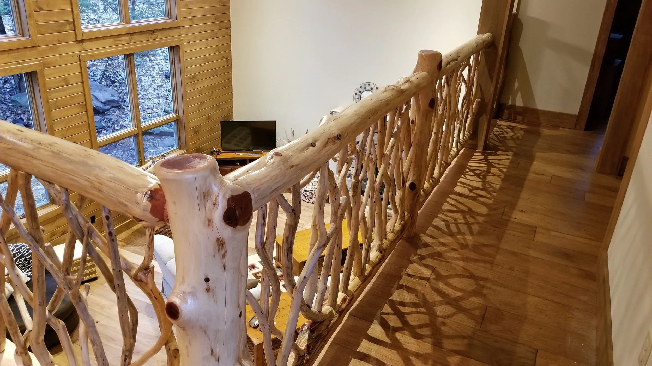 Red Cedar Twig Log Railing — EZ Mountain Rustic Furniture