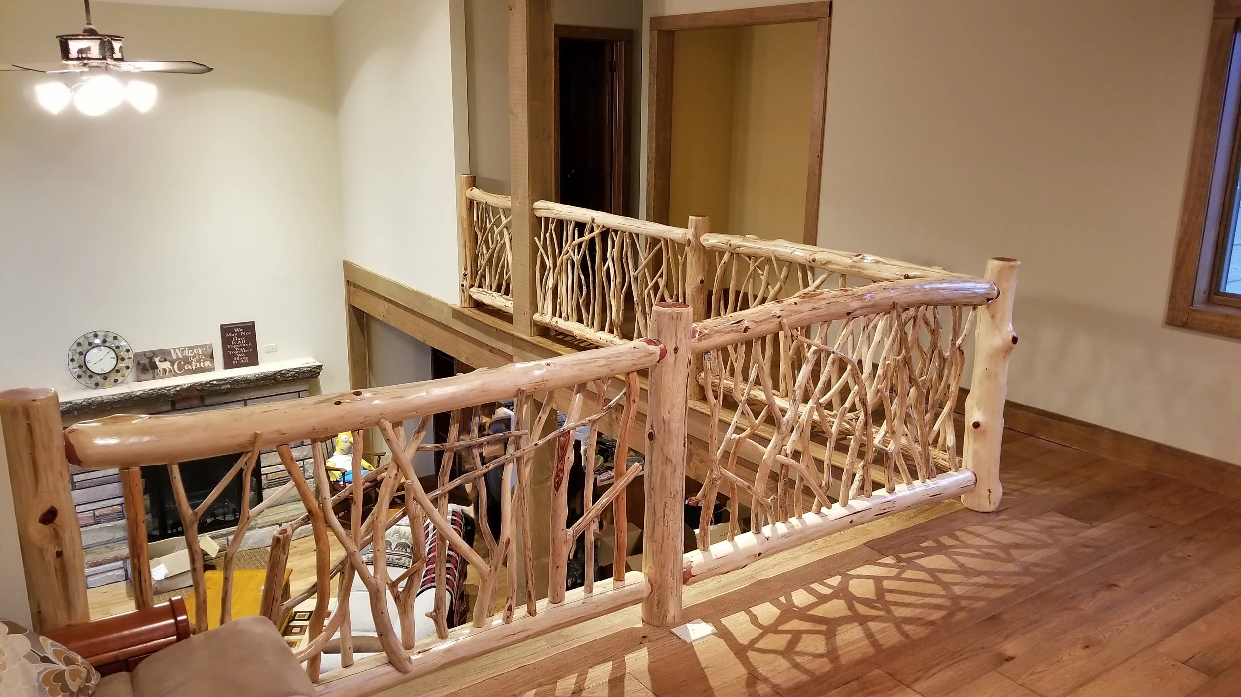 Red Cedar Twig Log Railing — EZ Mountain Rustic Furniture