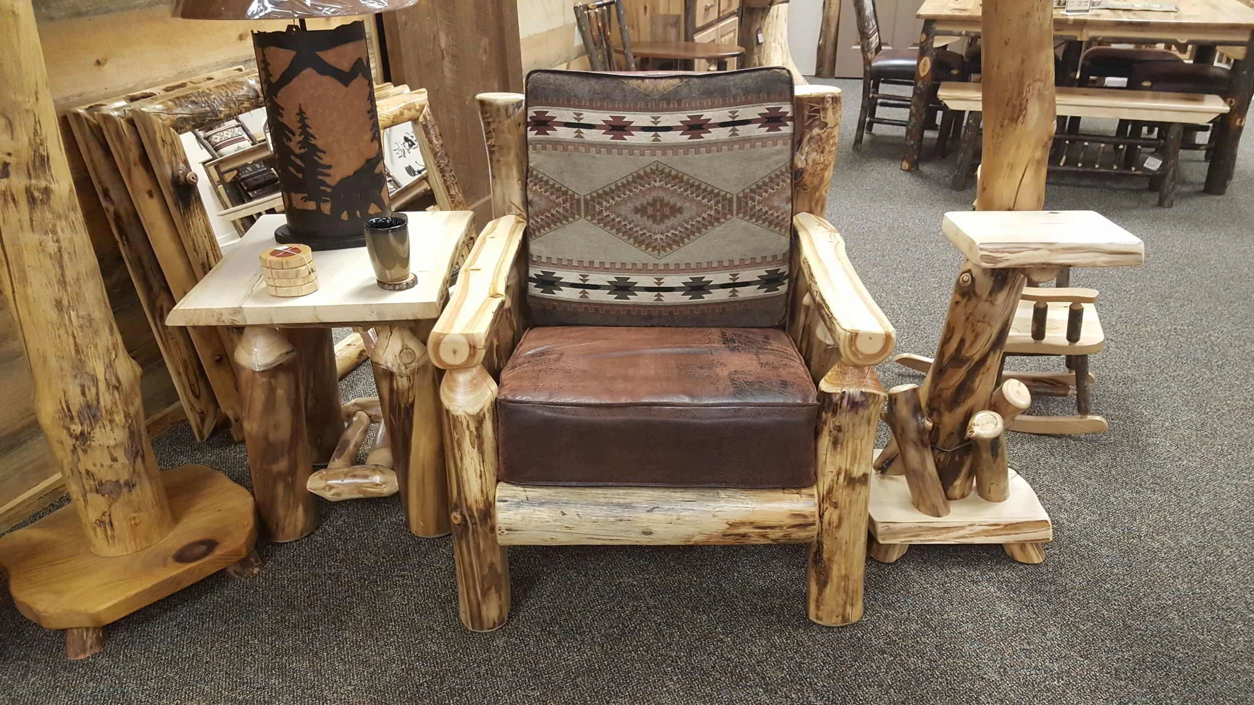 Rustic Log Living Room Furniture in the Poconos — EZ Mountain Rustic ...