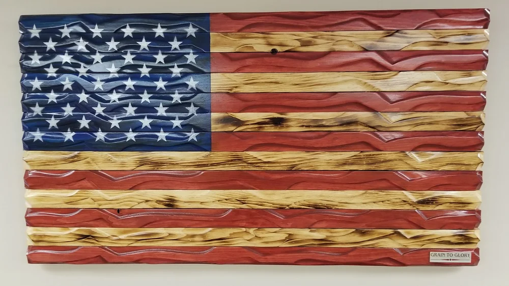 Rustic Vertical American Flag