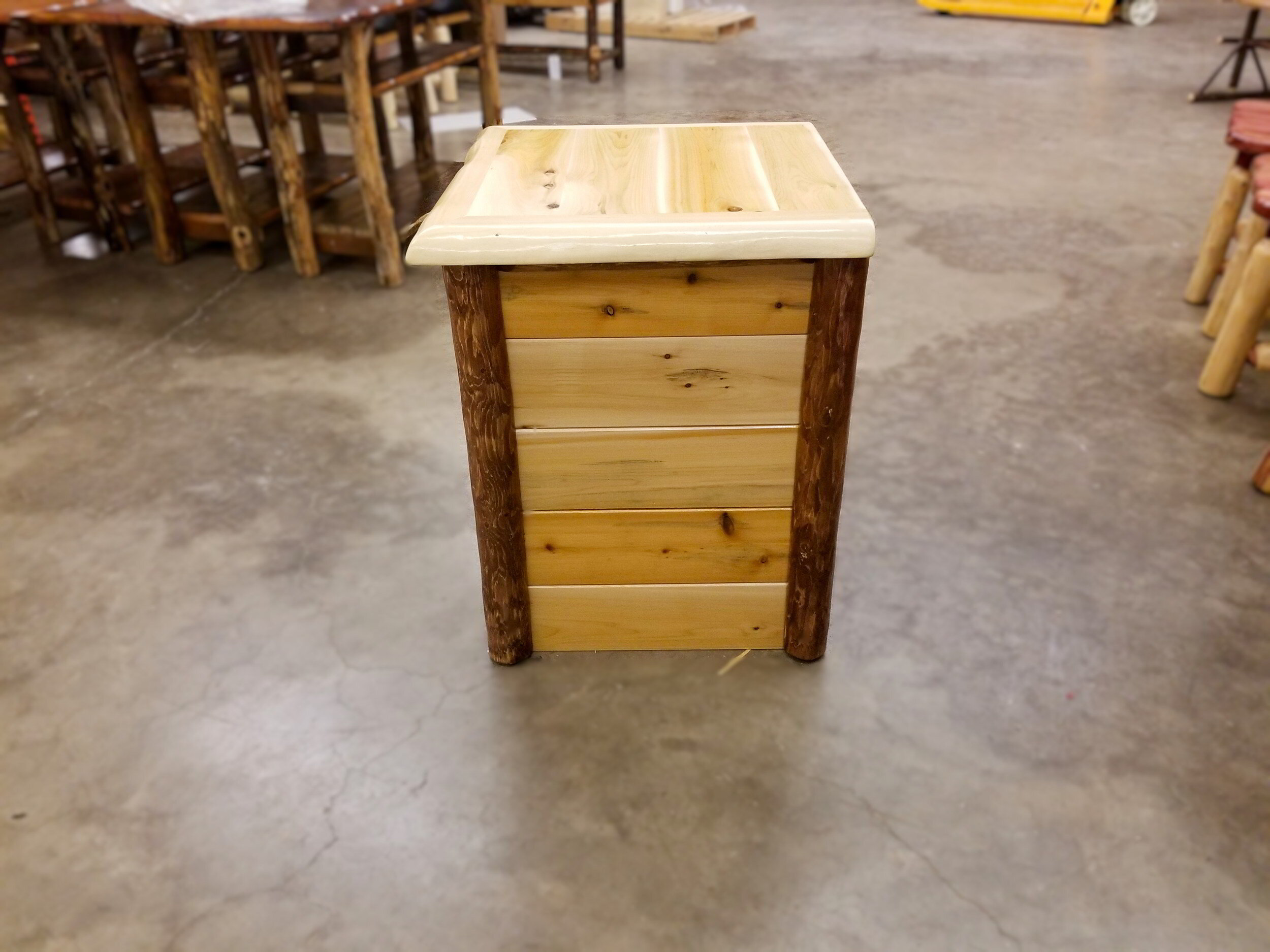 White Cedar 3 Drawer Nightstand — EZ Mountain Rustic Furniture