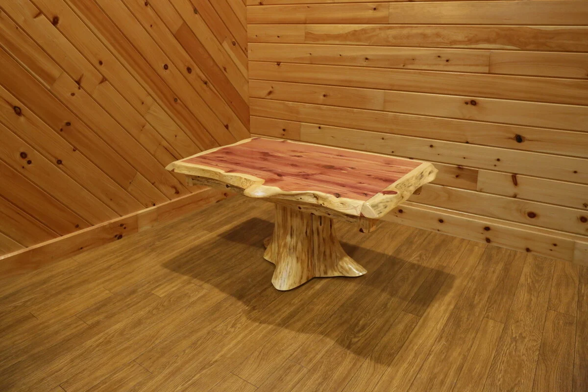 Red Cedar Stump Coffee Table — EZ Mountain Rustic Furniture
