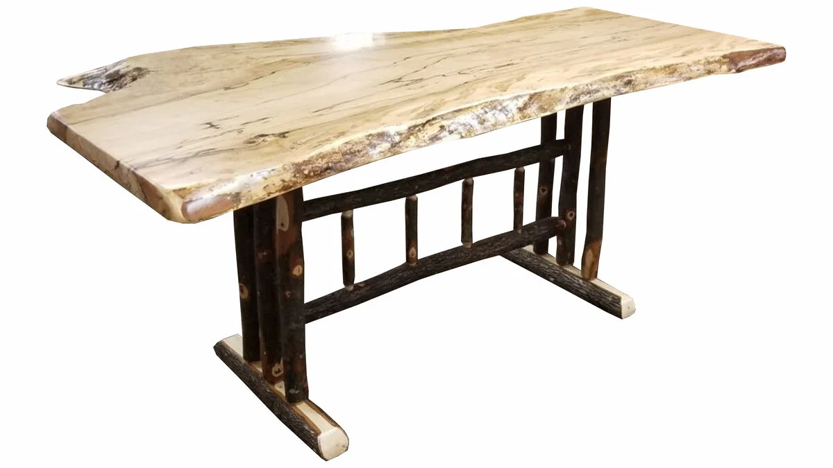 Maple Slab Desk with Stump Base — EZ Mountain Rustic Furniture