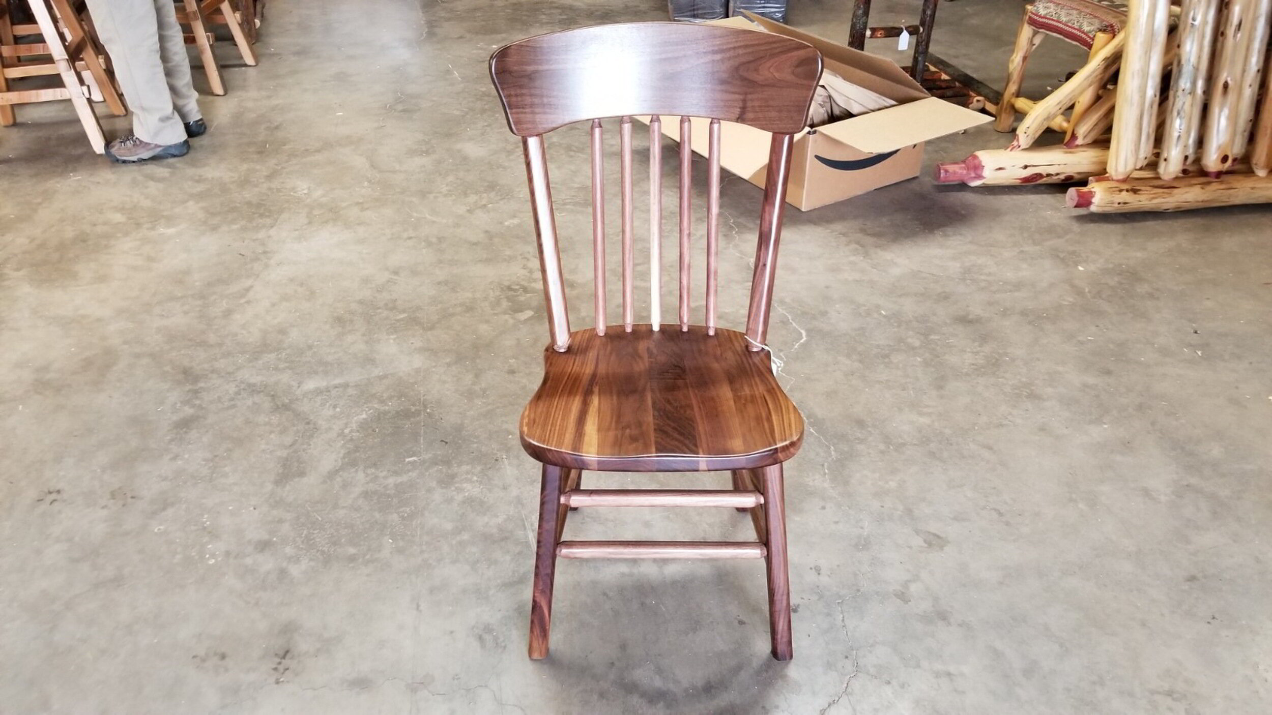 Black Walnut Modern Panel Back Dining Chair — EZ Mountain Rustic Furniture