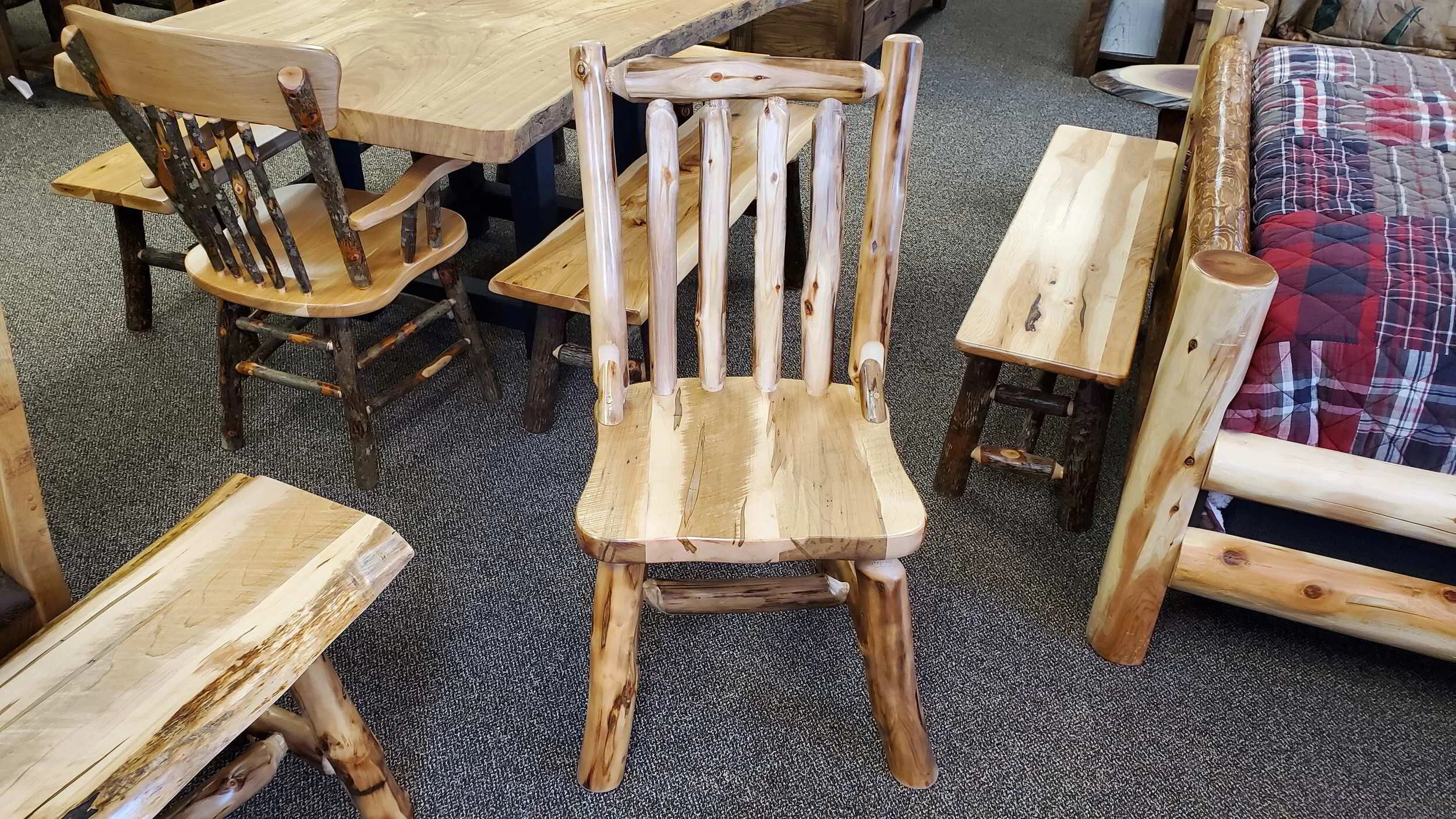Wormy Maple Dining Chair — EZ Mountain Rustic Furniture