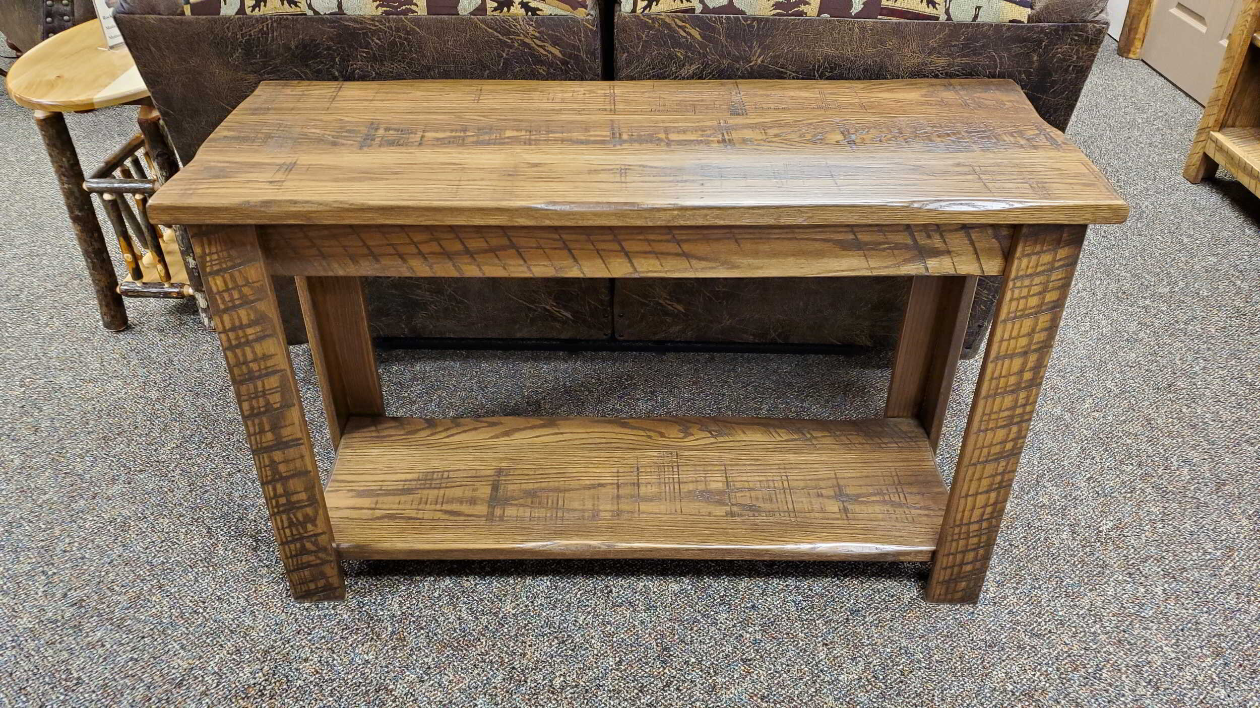 Rough Cut Oak Sofa Table — EZ Mountain Rustic Furniture