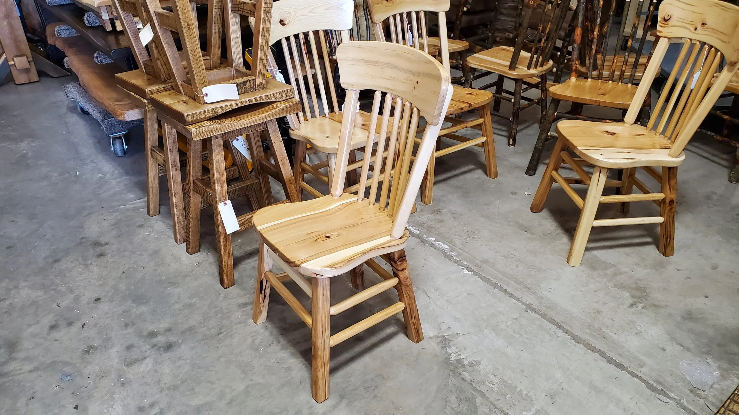 Hickory Panel Back Chair - No Log — EZ Mountain Rustic Furniture