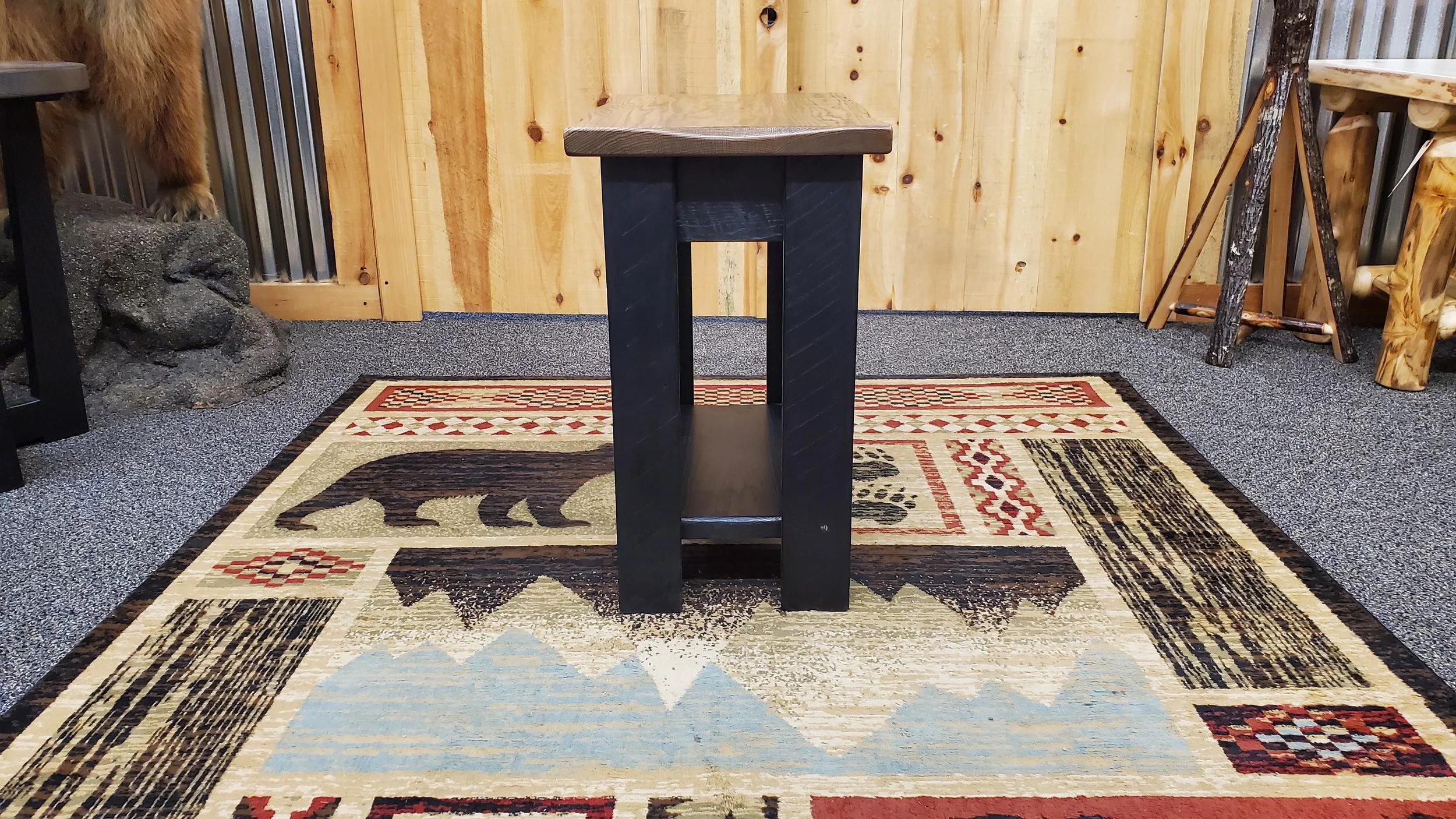 Rough Cut Oak 14" x 22" End Table — EZ Mountain Rustic Furniture