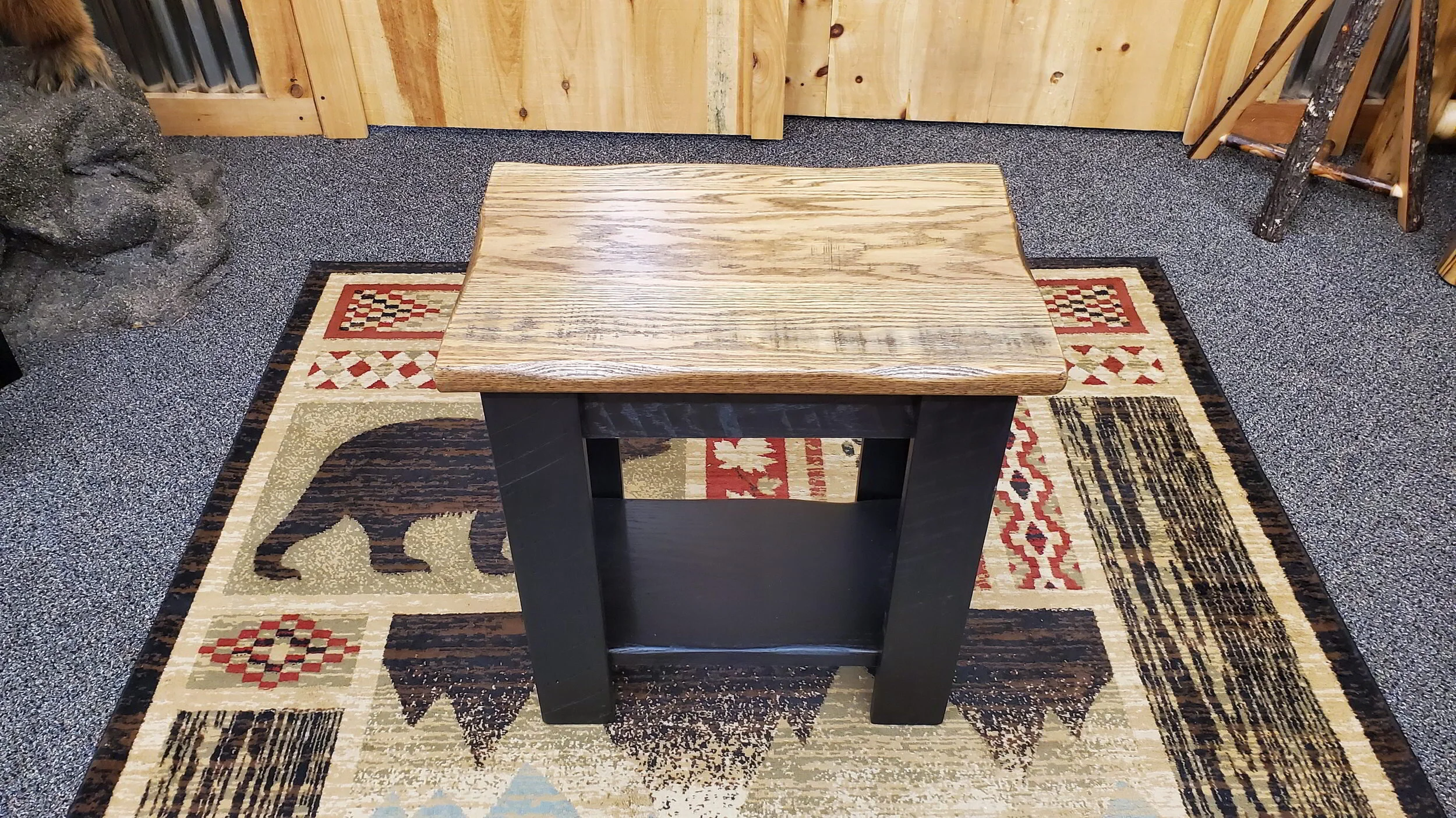 Rough Cut Oak 14" x 22" End Table — EZ Mountain Rustic Furniture