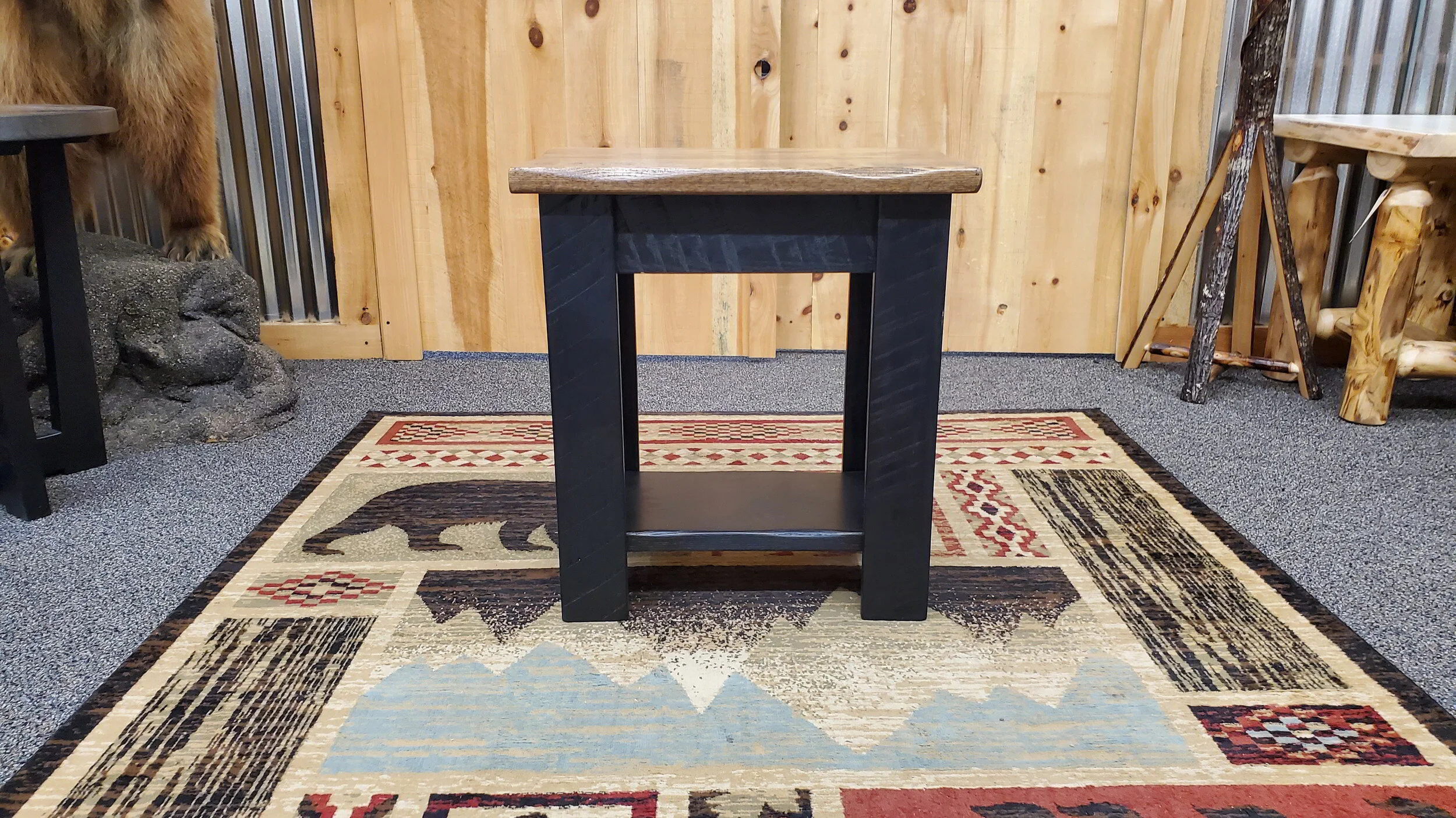 Rough Cut Oak 14" x 22" End Table — EZ Mountain Rustic Furniture