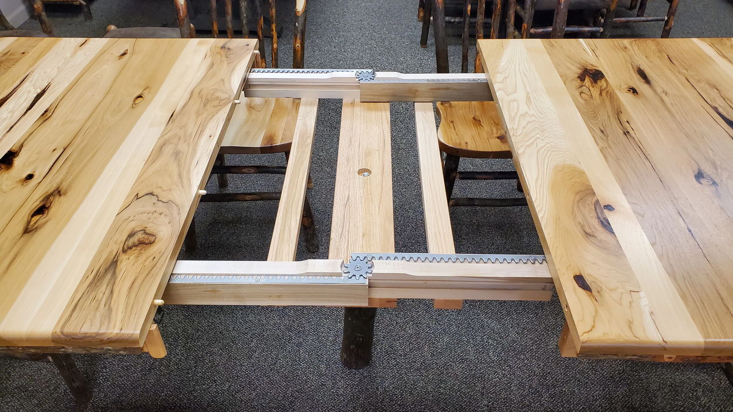 Rustic Hickory Log Dining Table — EZ Mountain Rustic Furniture