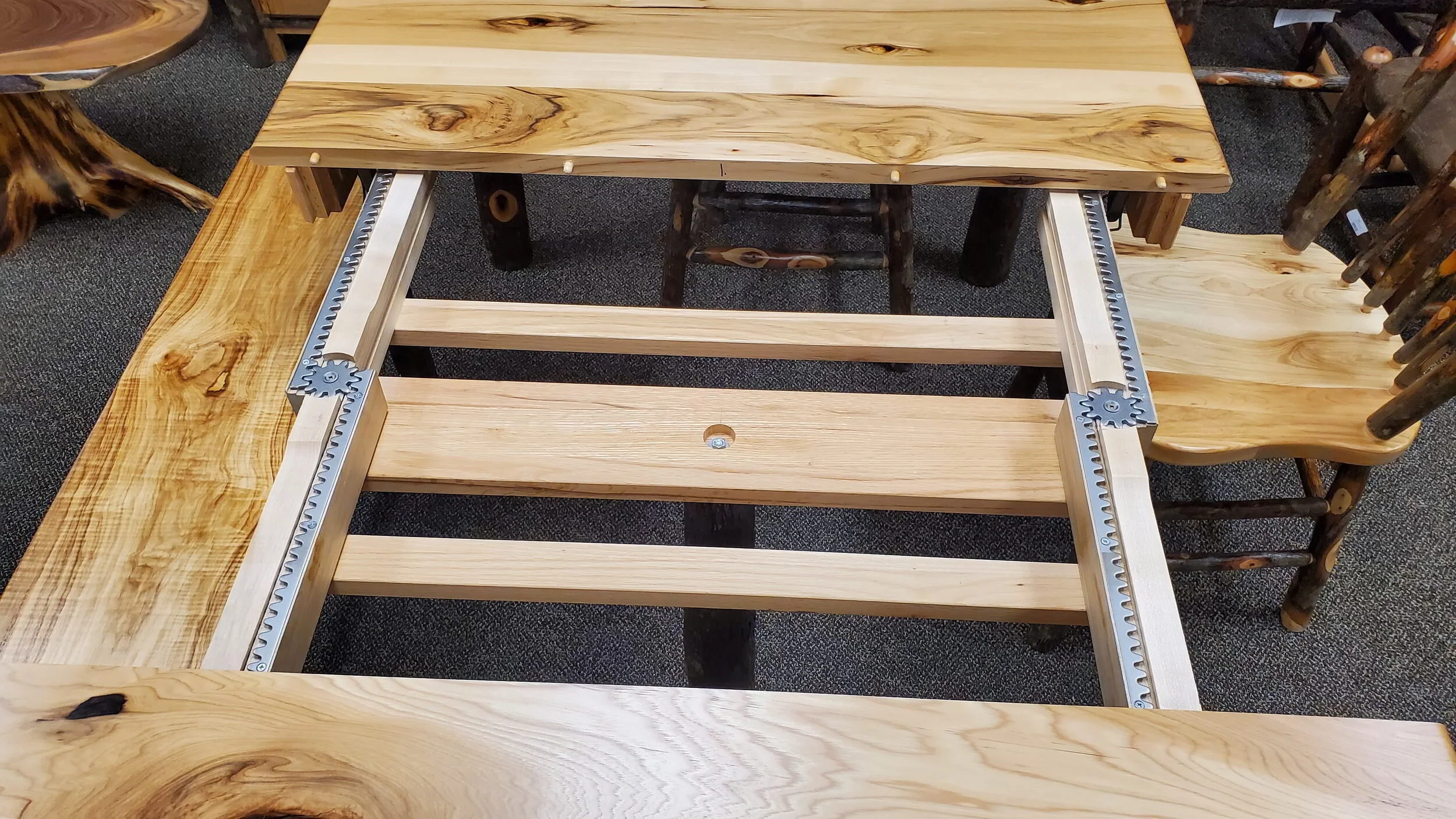 Rustic Hickory Log Dining Table — EZ Mountain Rustic Furniture