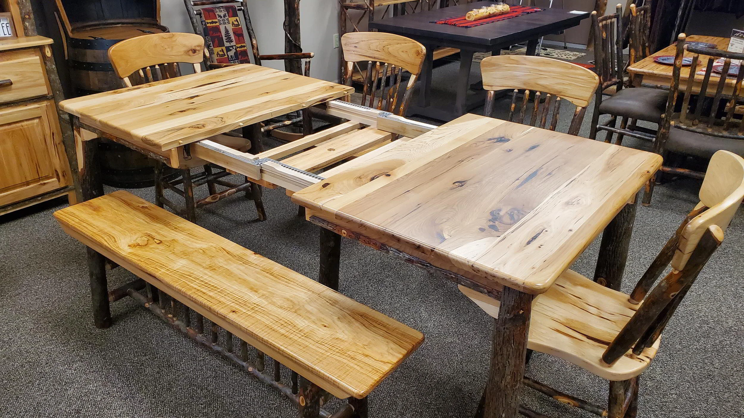 Rustic Hickory Log Dining Table — EZ Mountain Rustic Furniture