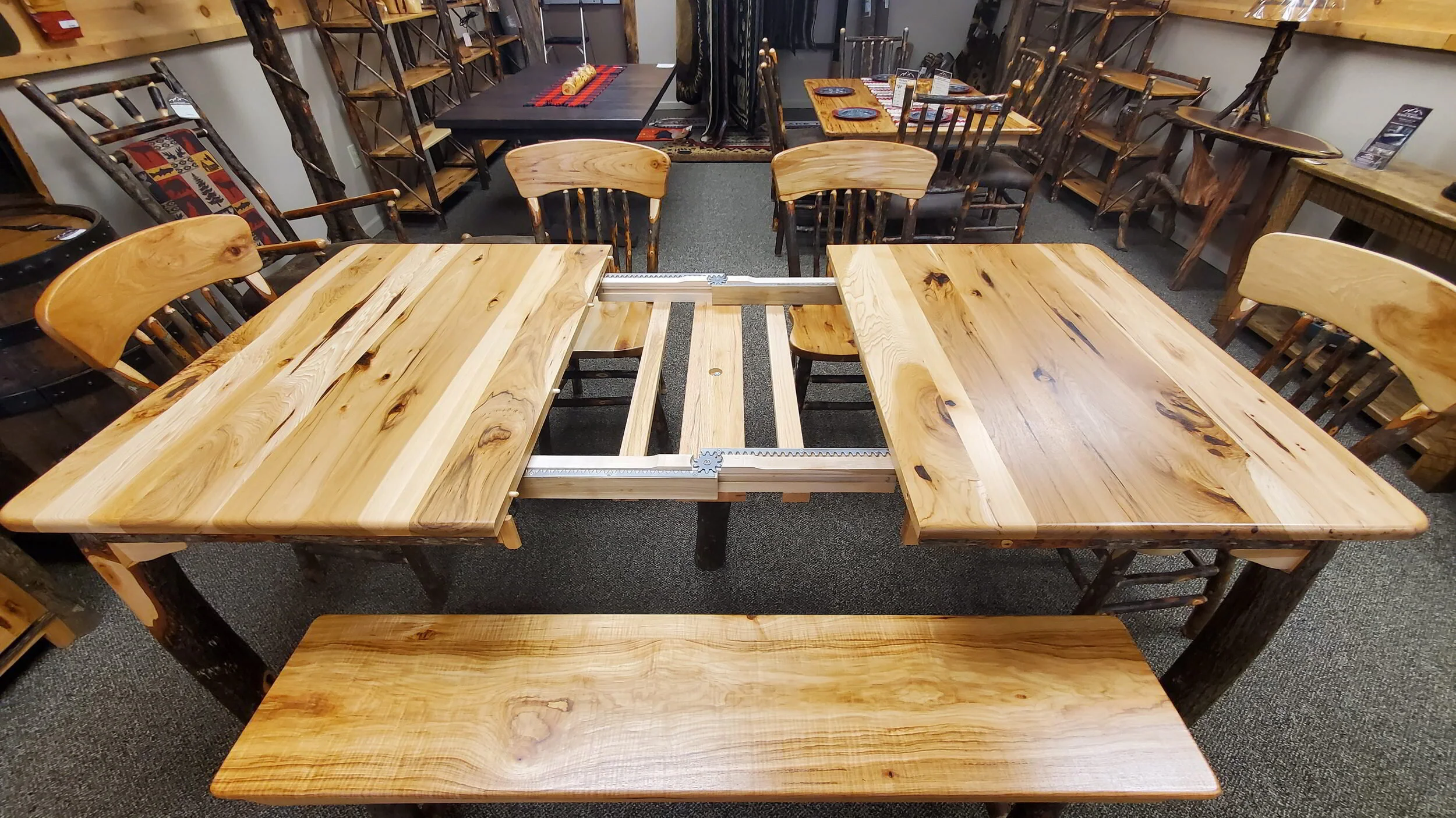 Rustic Hickory Log Dining Table — EZ Mountain Rustic Furniture