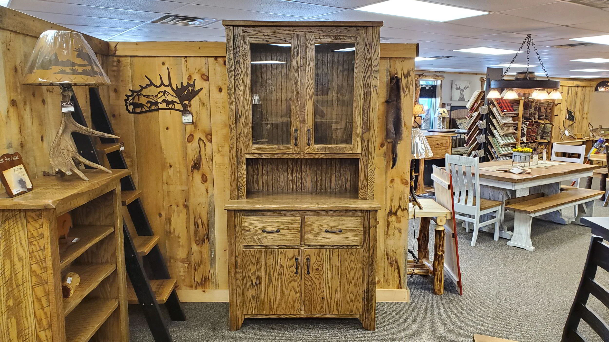 Rough Sawn Oak Dining Hutch — EZ Mountain Rustic Furniture