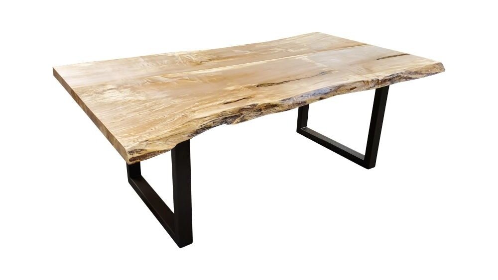 Maple Slab Desk with Stump Base — EZ Mountain Rustic Furniture