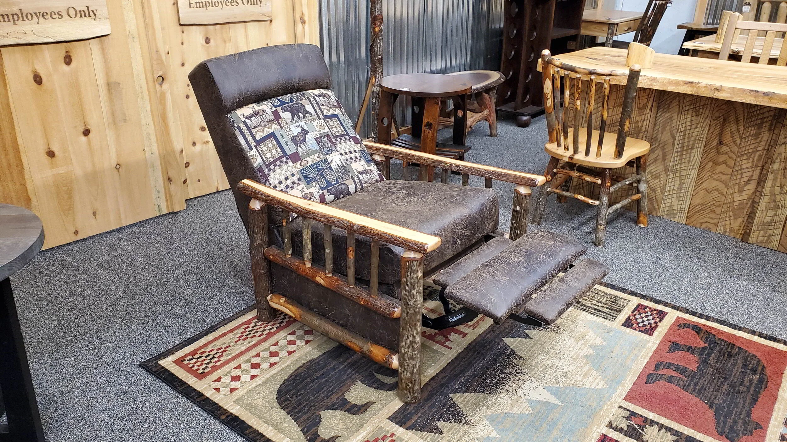 Hickory Tilt-Back Recliner — EZ Mountain Rustic Furniture