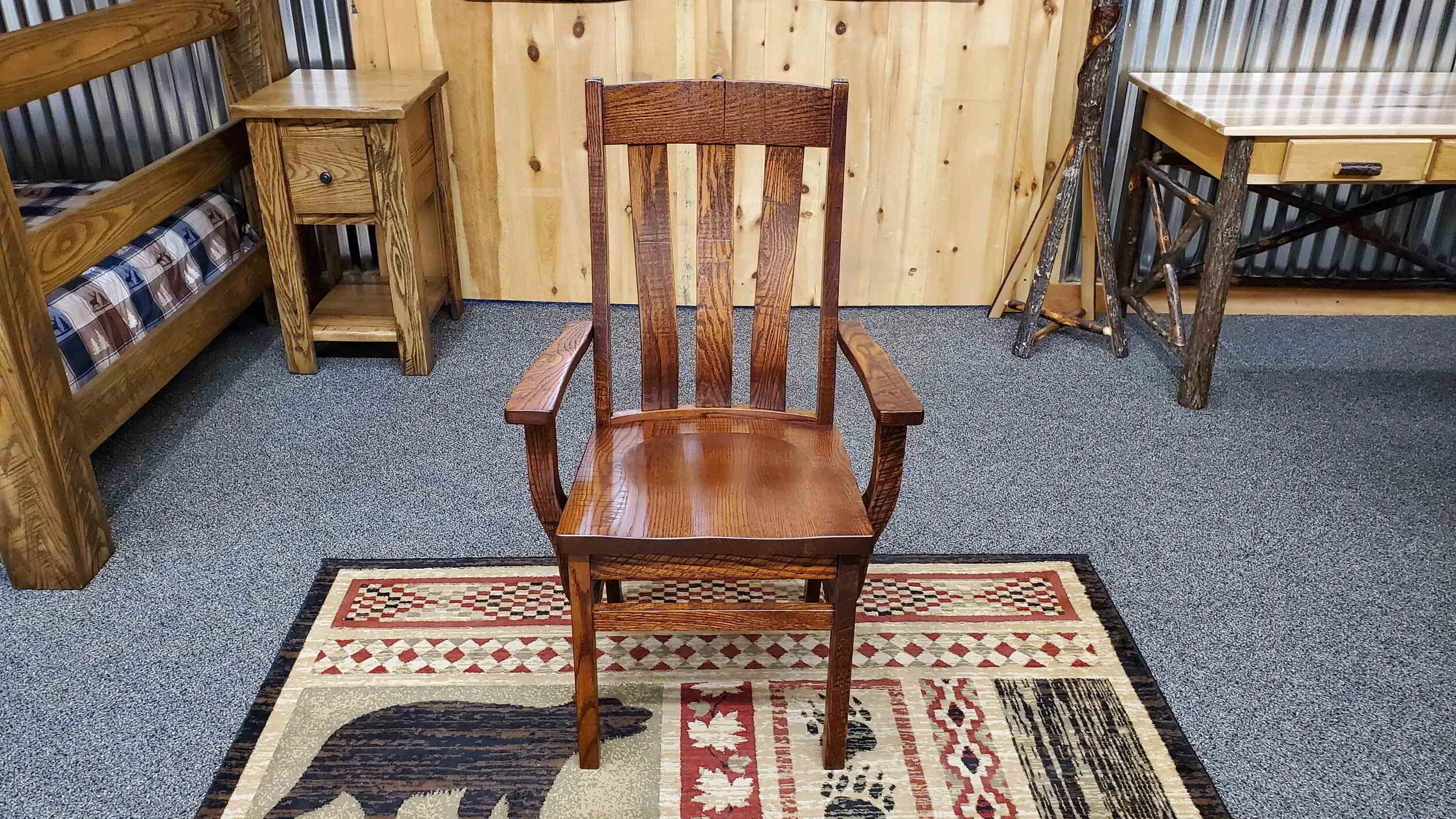 Rough Cut Oak Comfort Dining Chair — EZ Mountain Rustic Furniture