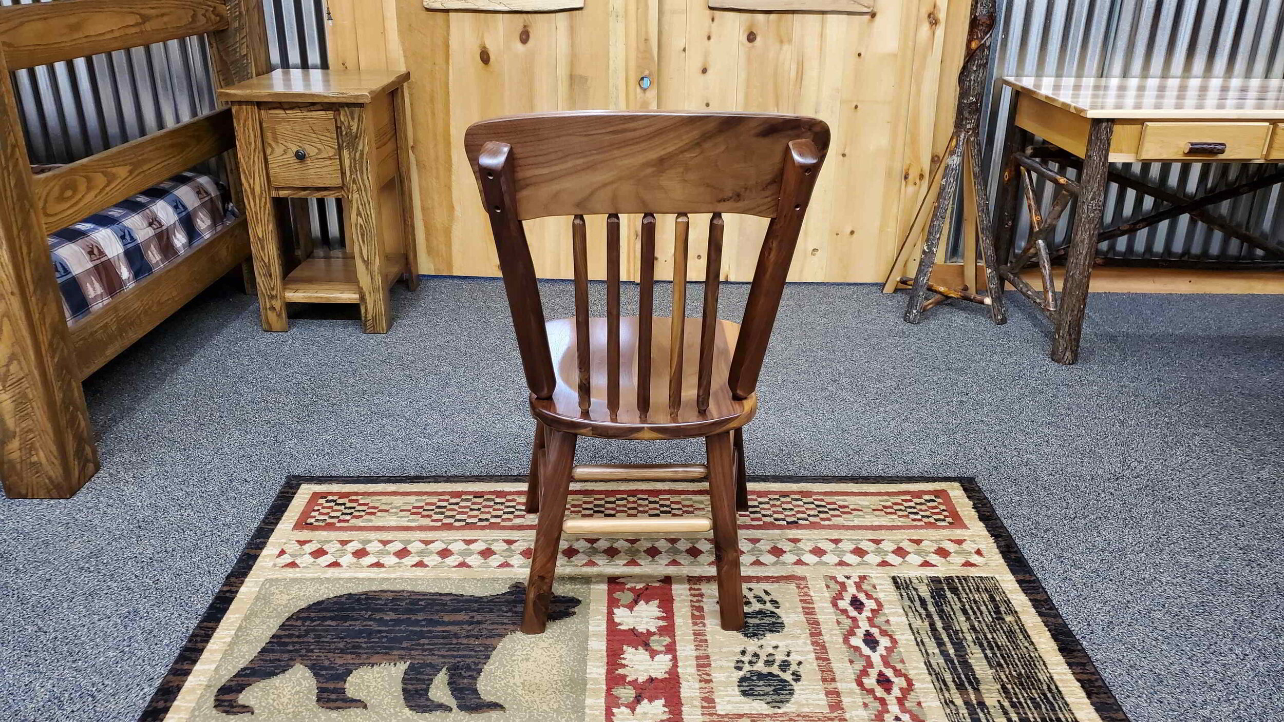 Black Walnut Modern Panel Back Dining Chair — EZ Mountain Rustic Furniture