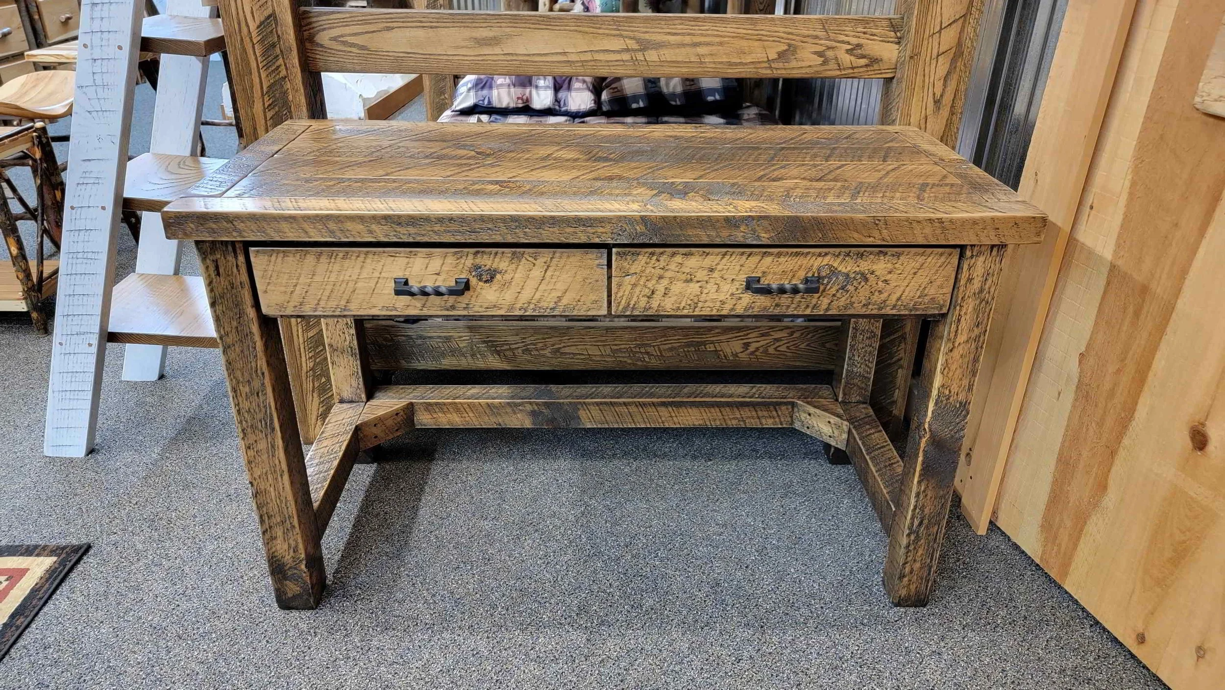 Keystone 2 Drawer Desk — EZ Mountain Rustic Furniture