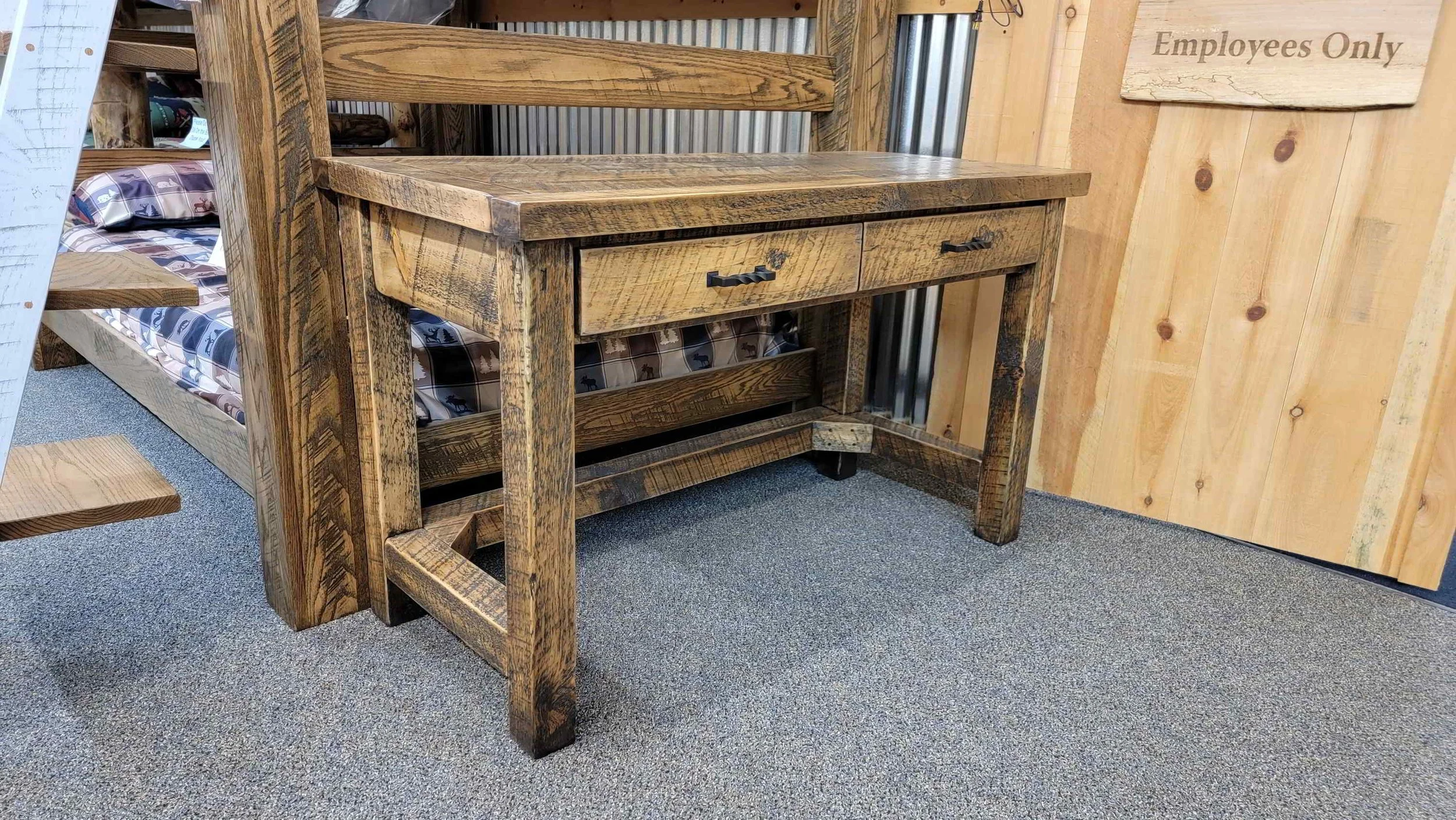 Keystone 2 Drawer Desk — EZ Mountain Rustic Furniture