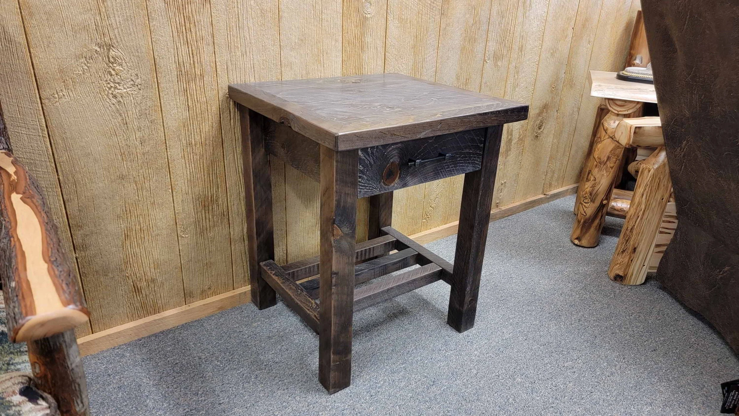 Timber Frame 1 Drawer Nightstand — EZ Mountain Rustic Furniture