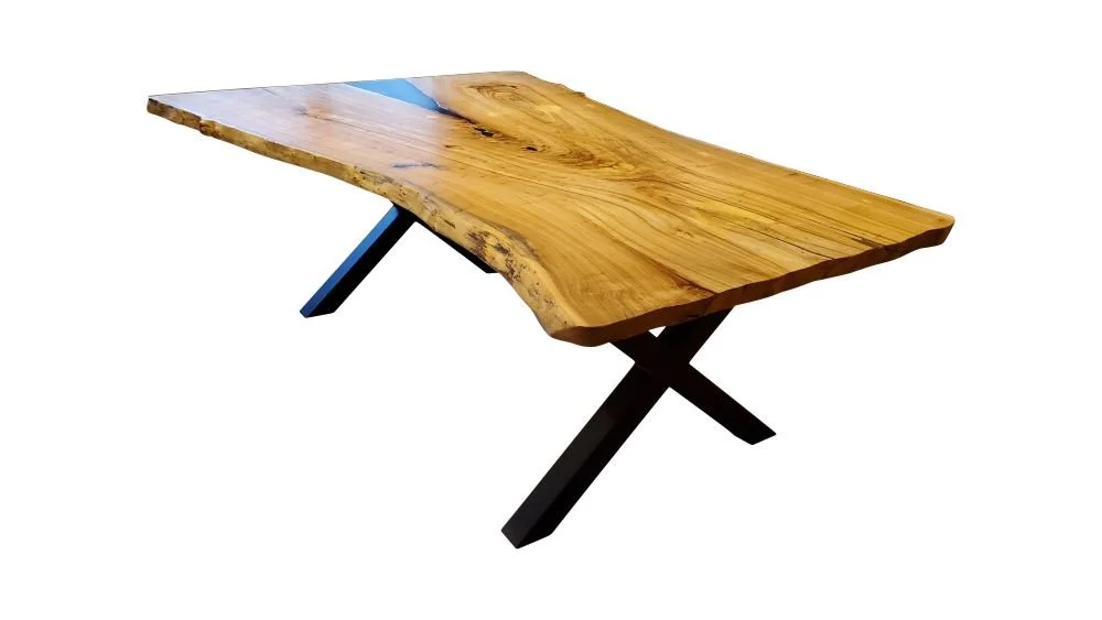 Maple Slab Desk with Stump Base — EZ Mountain Rustic Furniture