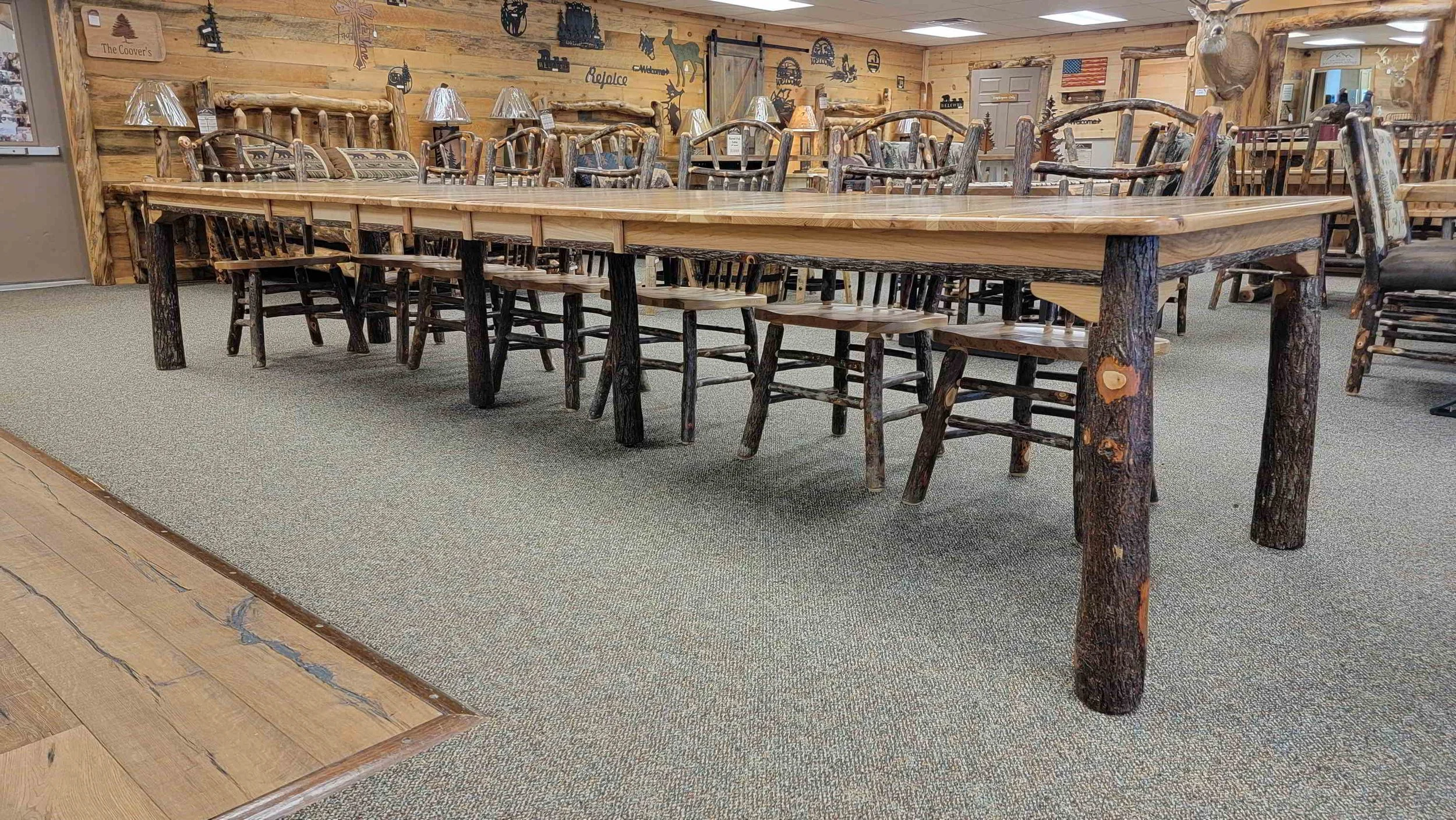 Hickory Extension Dining Table — EZ Mountain Rustic Furniture