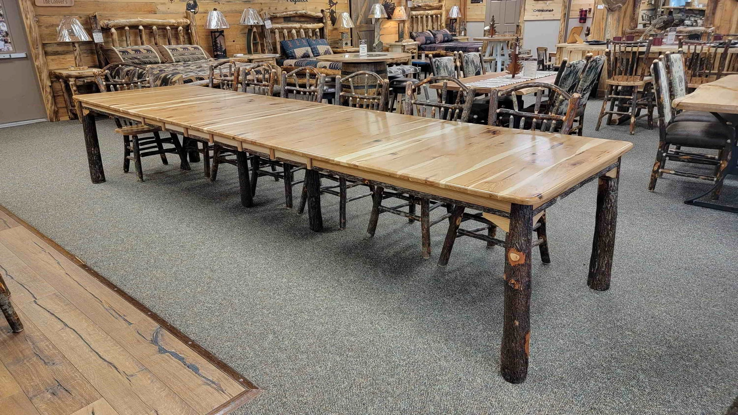 Hickory Extension Dining Table — EZ Mountain Rustic Furniture