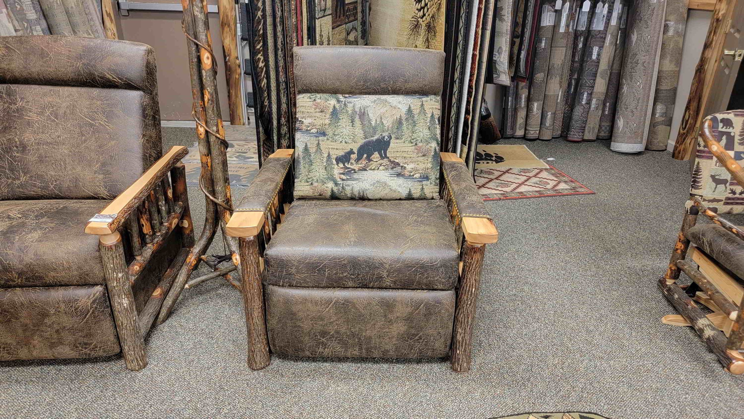 Hickory Wall Hugger Recliner with Padded Arms — EZ Mountain Rustic ...